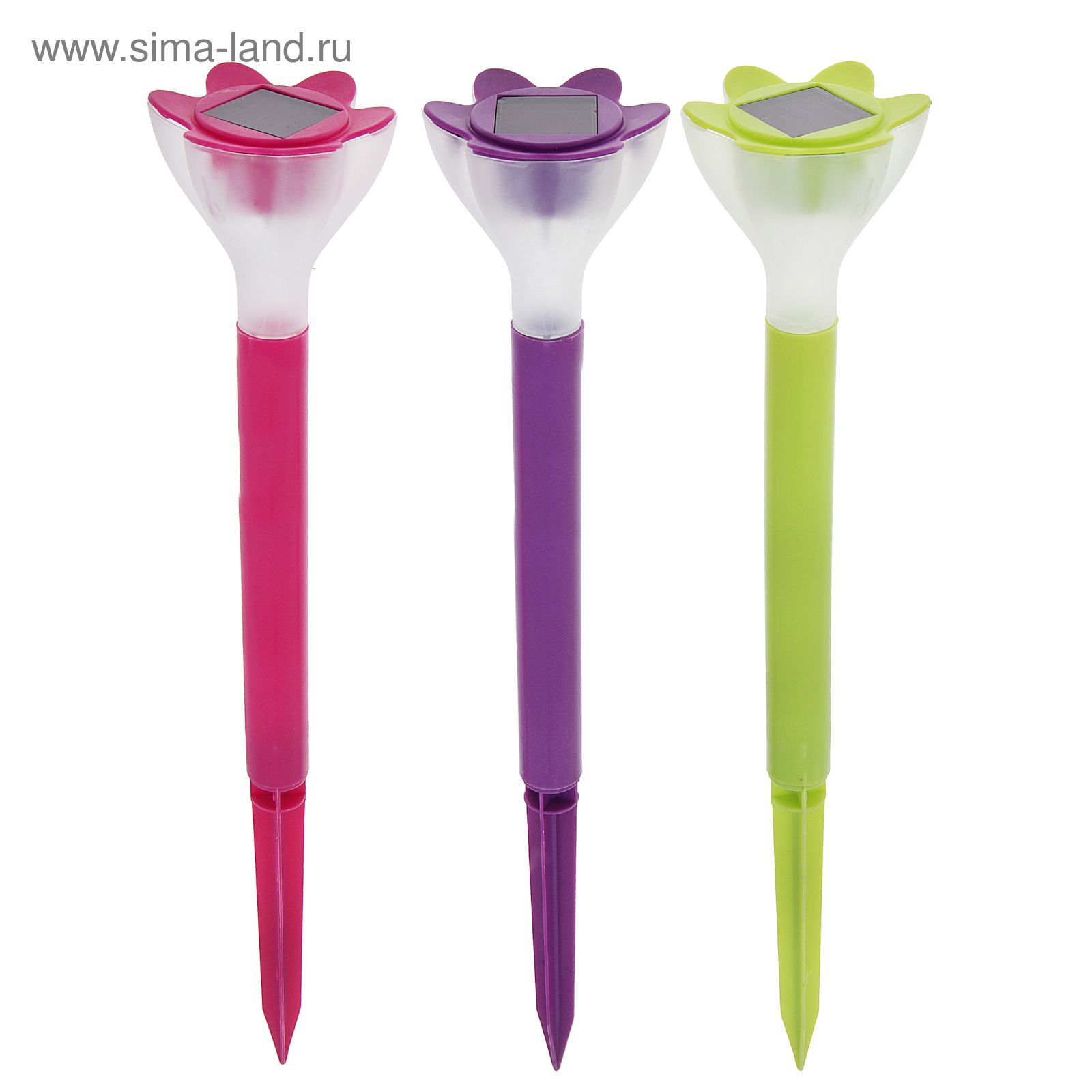 Фонарь садовый на солнечной батарее "Цветы микс" 32 см, d-6 см, 1 led ...