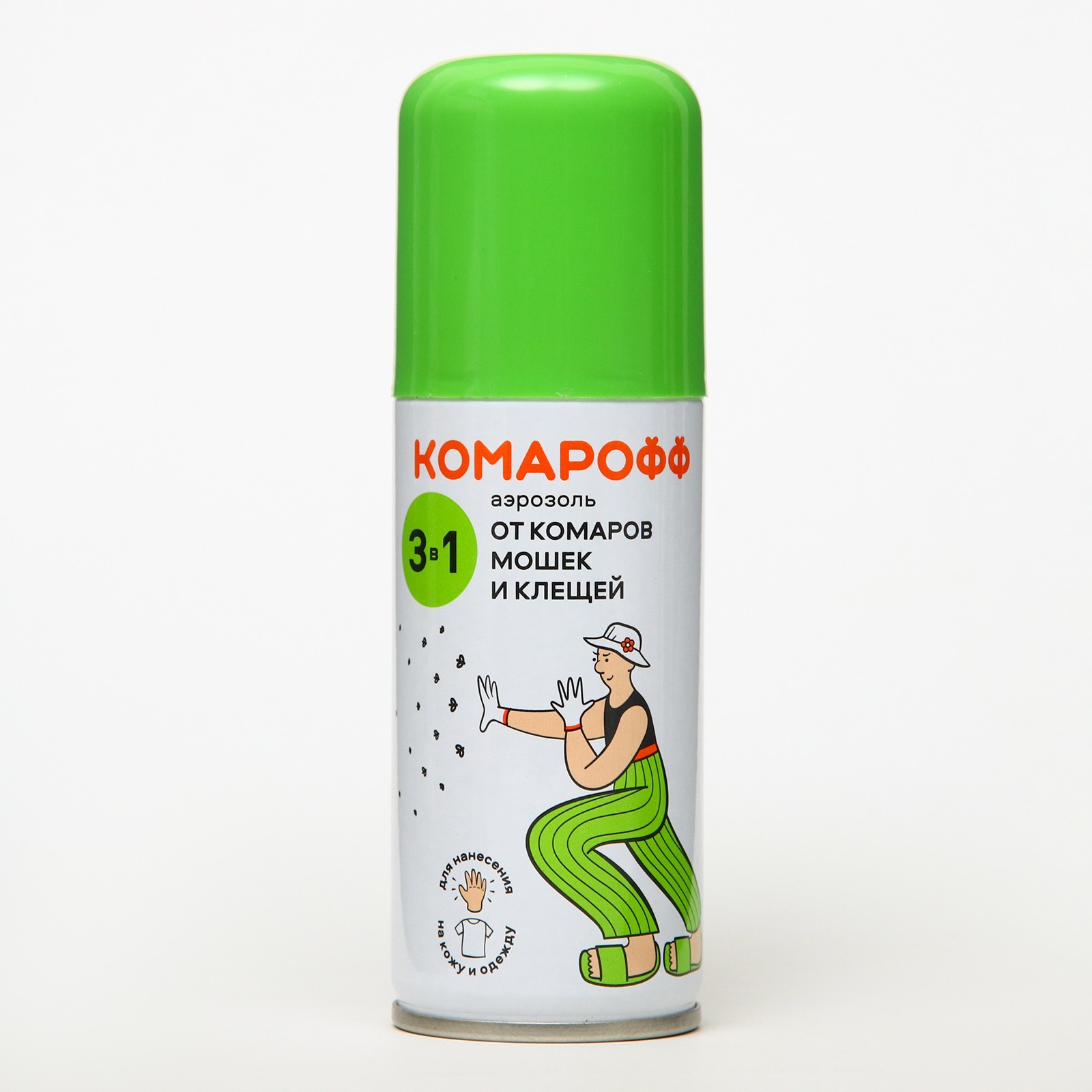 Аэрозоль "Комарофф" от комаров, клещей и мошек 3 в 1, 100 мл (1418702 ...
