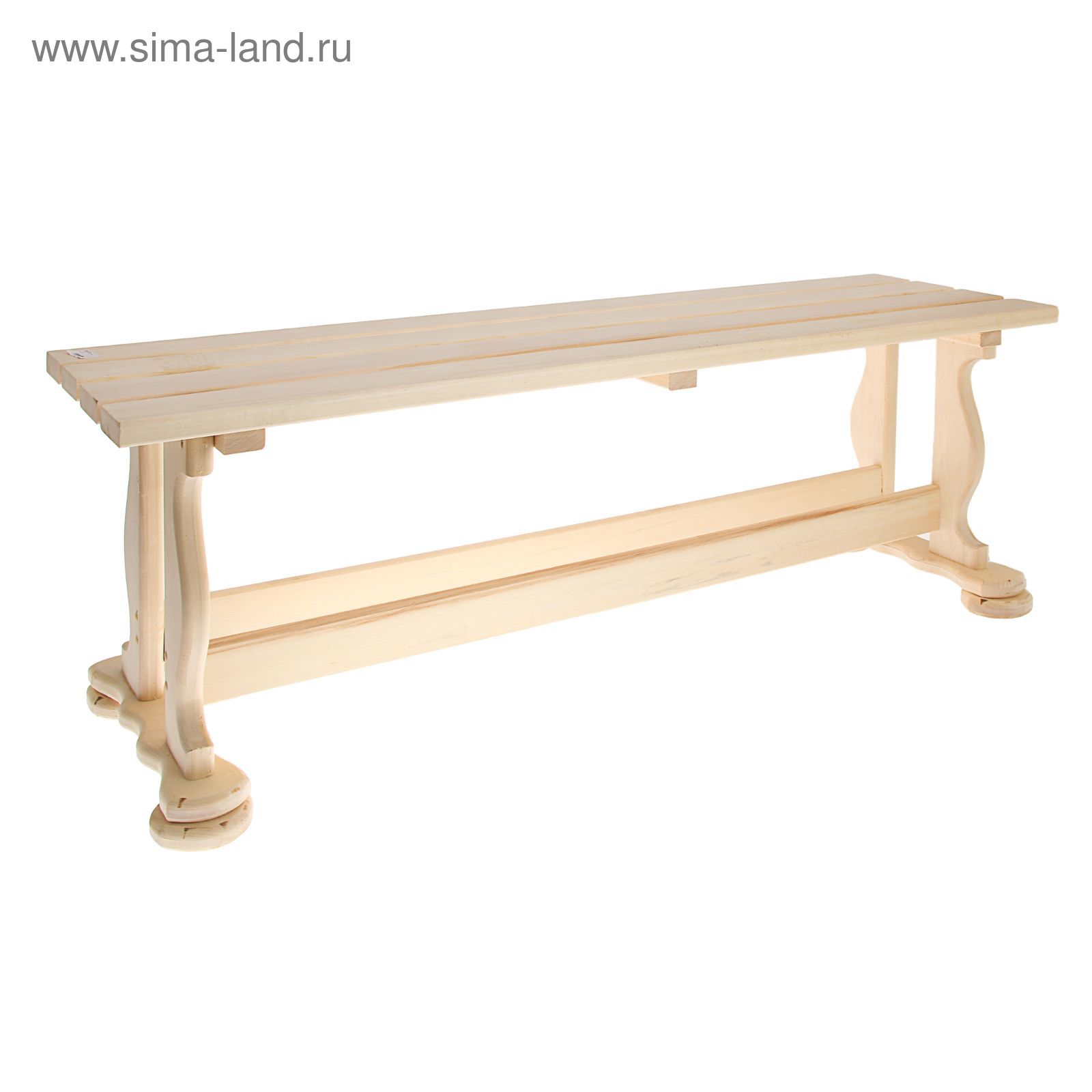 Лавка деревянная "Дива" из липы, 120 х 46 х 40 см, для бани и дачи ...