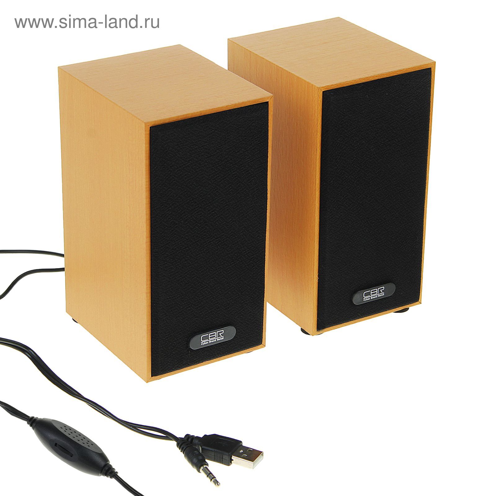 Компьютерные колонки 2.0 CBR CMS 635 Wooden, 2х3Вт, USB, дерево ...