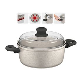 Кастрюля с крышкой Nadoba Marmia, антипригарное покрытие, d=24 см ...