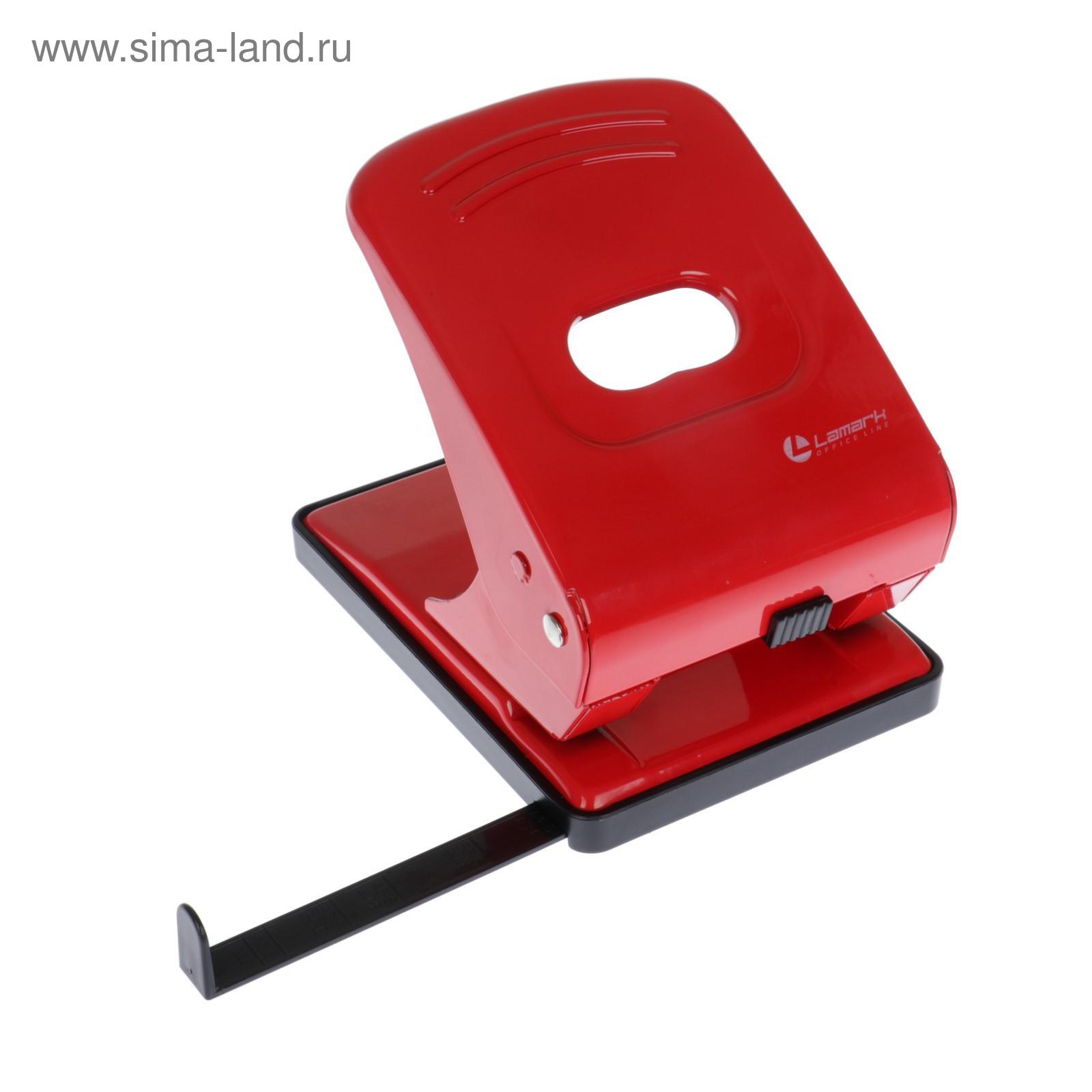Дырокол c линейкой 40 листов, Lamark Metallic, красный (PN0151-RD ...