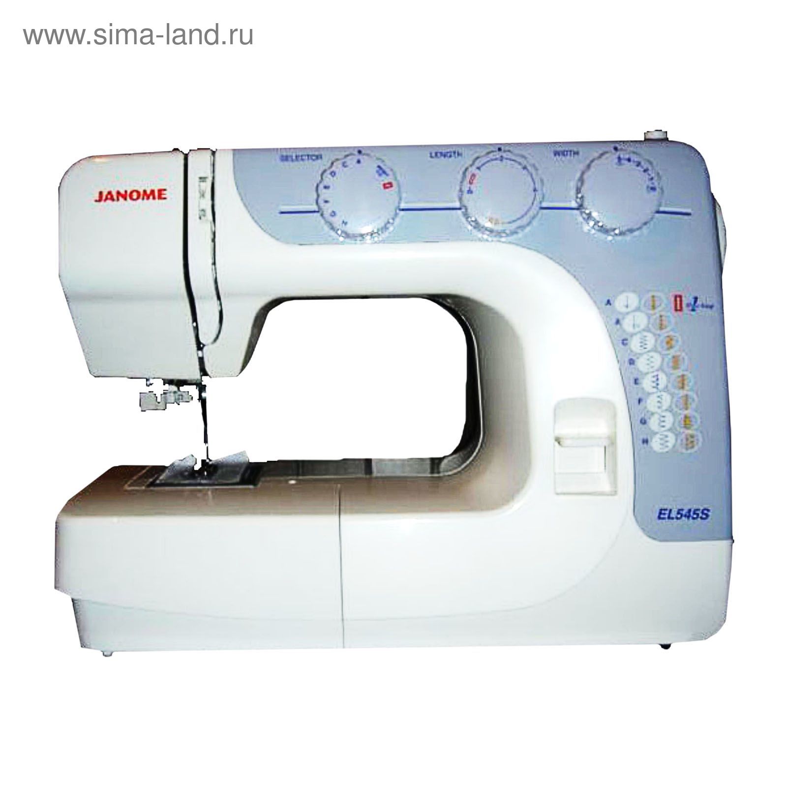 Швейная машина Janome EL545S, 85 Вт, 15 операций, автомат, бело-голубая (2395518) - Купить по ...