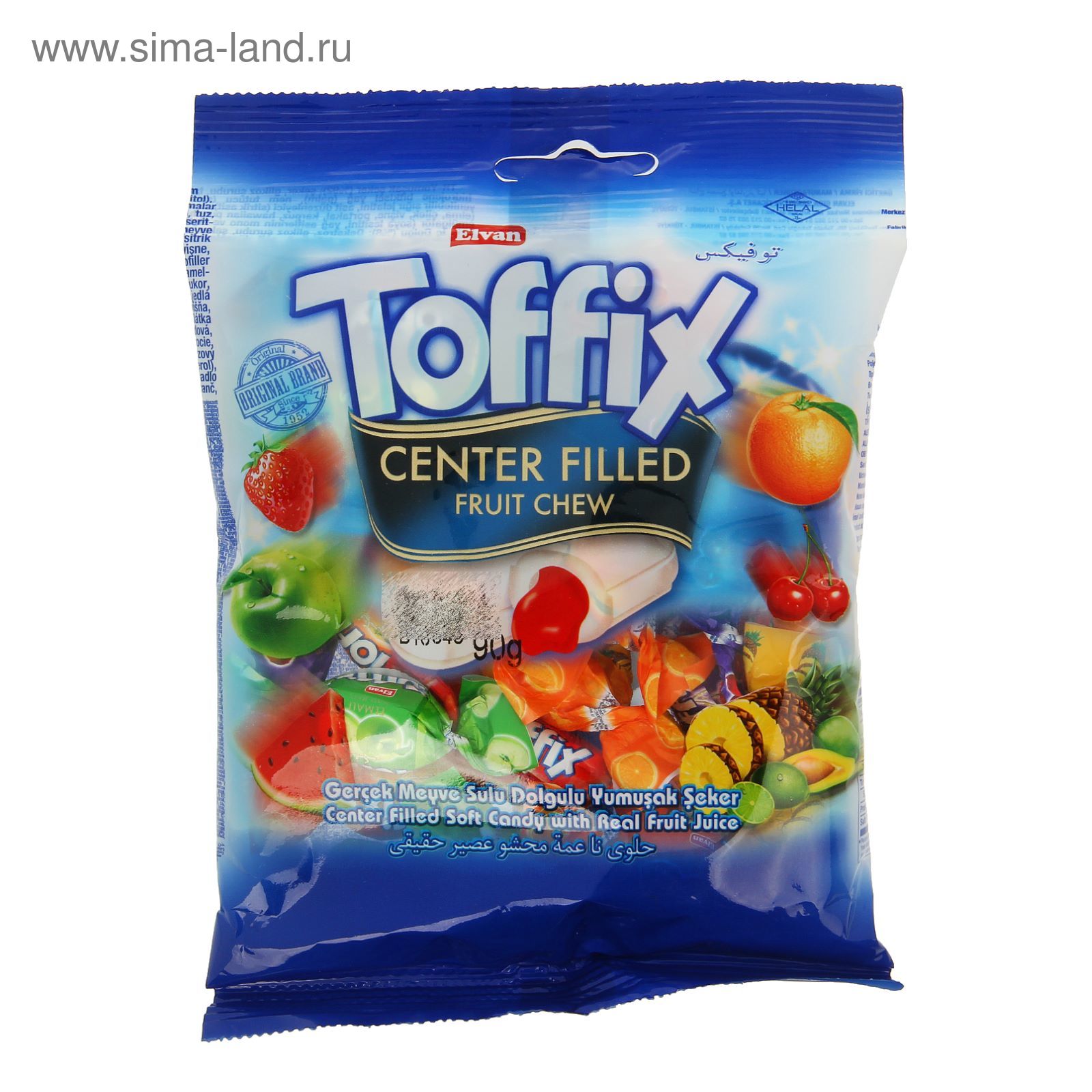 Конфеты жевательные Toffix с фруктовым наполнителем, 80 г (2424834 ...