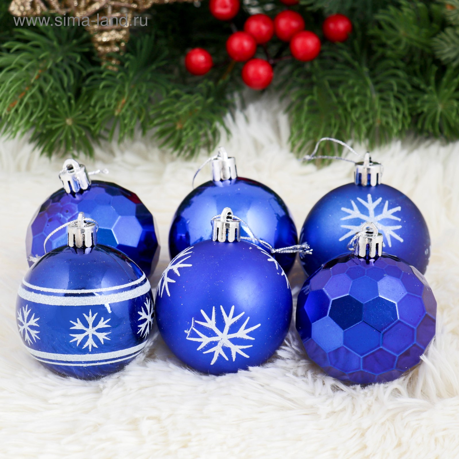 Ёлочные игрушки, шары новогодние , пластик, набор d-6 см, 25 шт ...