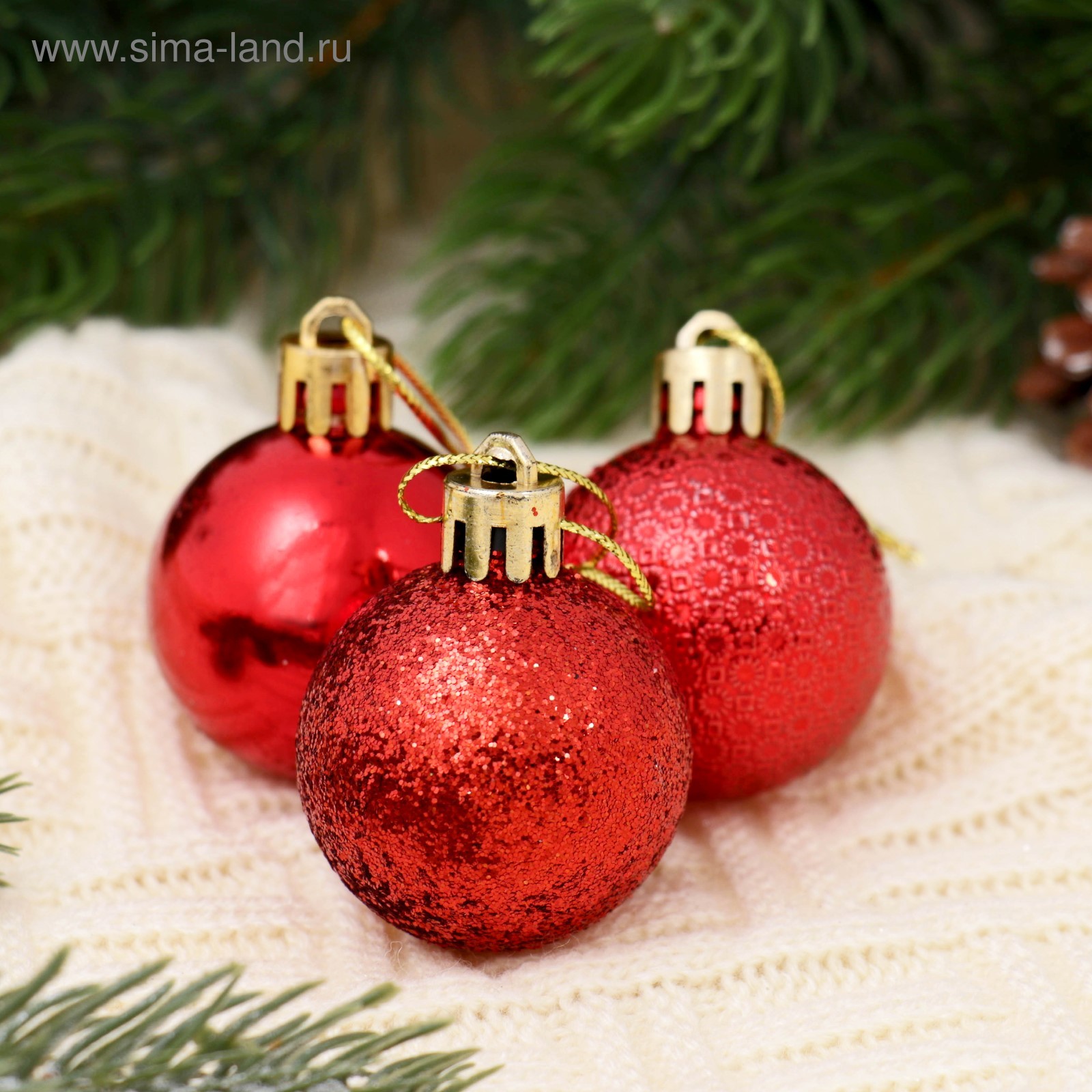 Ёлочные игрушки «Анданте», шары новогодние, d=4 см, набор 12 шт ...