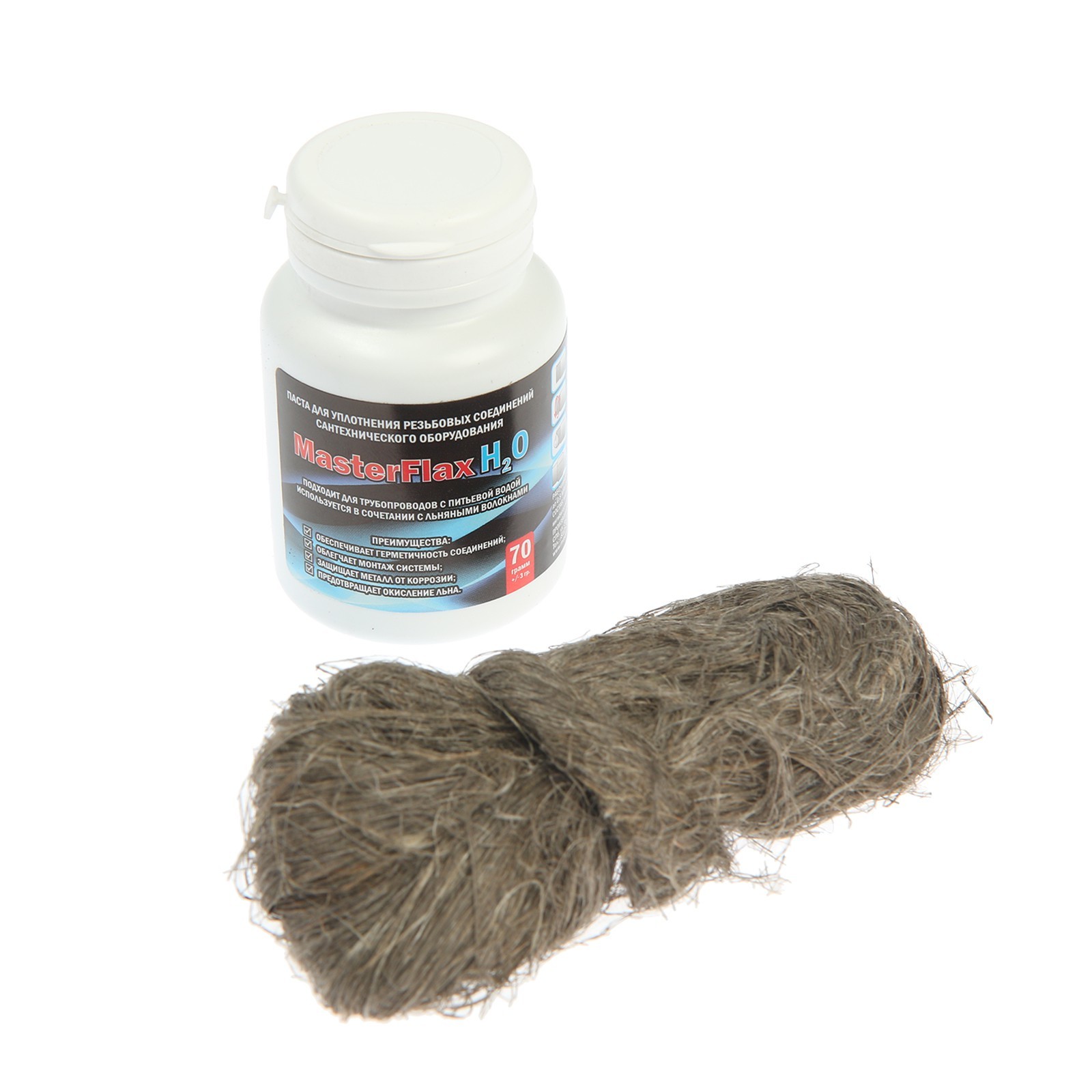 Комплект паста уплотнительная со льном MasterProf ИС.130209, 65 - 70 г (2589240) - Купить по ...