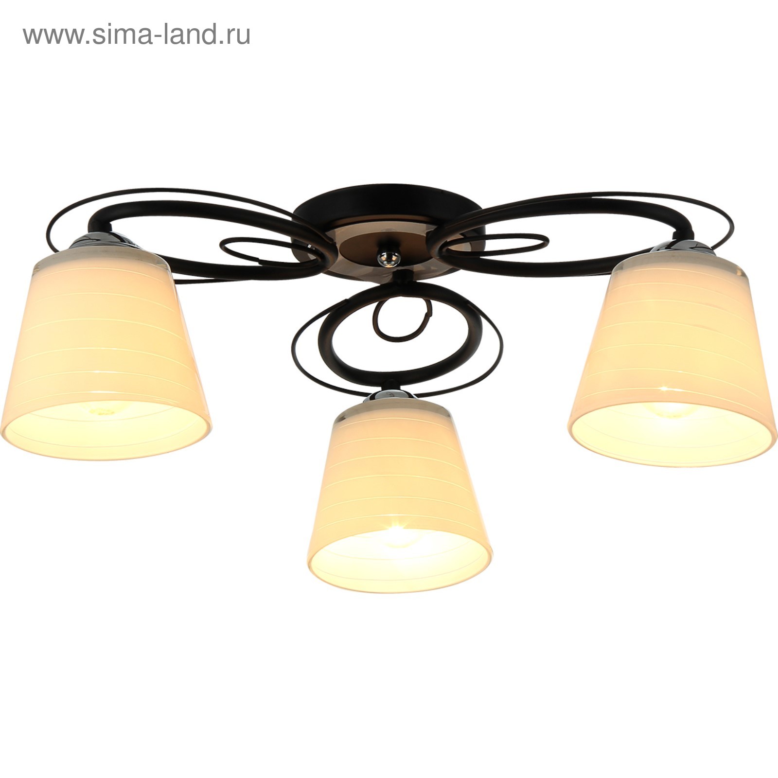 Люстра "Сандра" 3 лампы E27 60Вт хром (MD.0190-3-S CH+BK) - Купить по ...