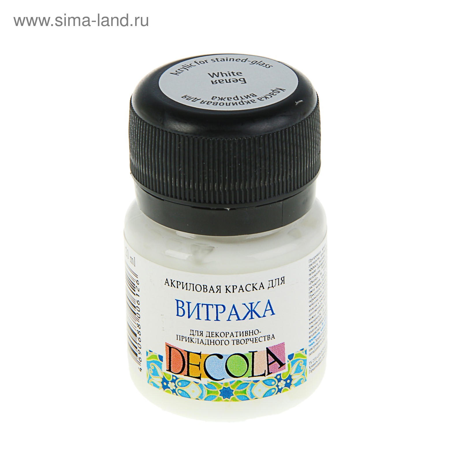Краска по стеклу витражная ЗХК Decola, 20 мл, белая, 4226104 (4226104 ...