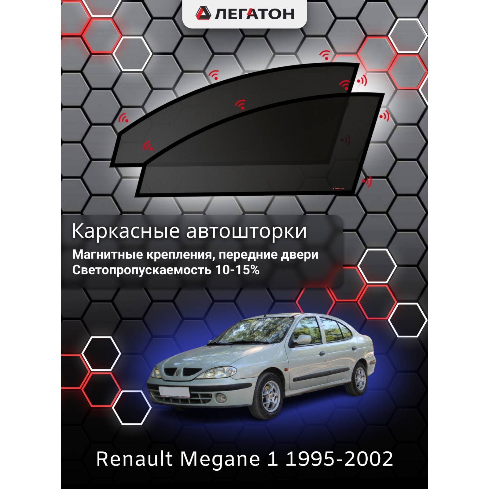 Каркасные автошторки Renault Megane 1, 1995-2002, передние (магнит ...