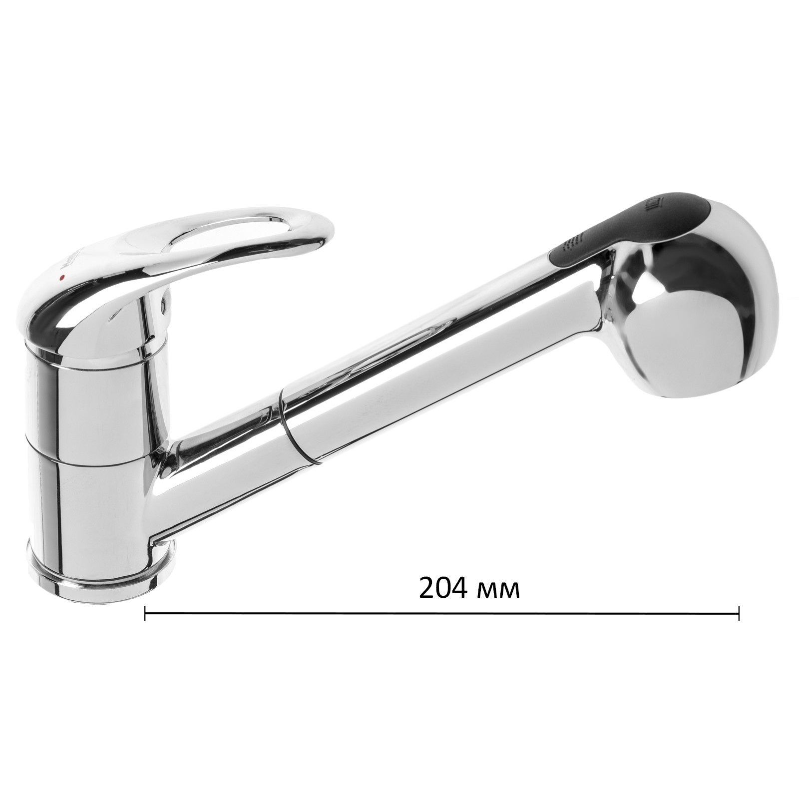 Смеситель для кухни Haiba HB6003, с выдвигающейся лейкой, хром (2889989 ...