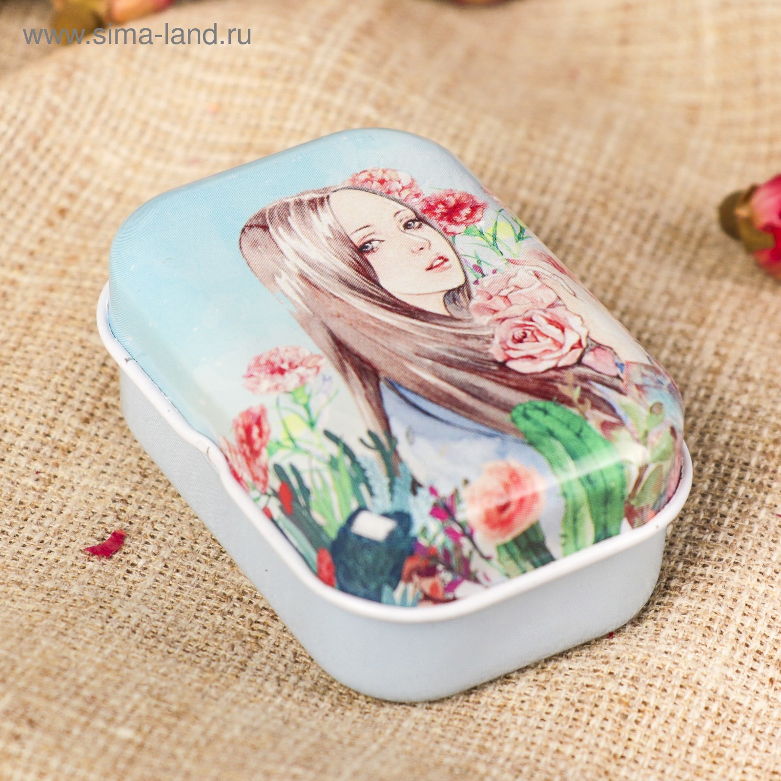 Шкатулка металл прямоугольная "Flowers" МИКС 2,5х6х4 см (3501709 ...