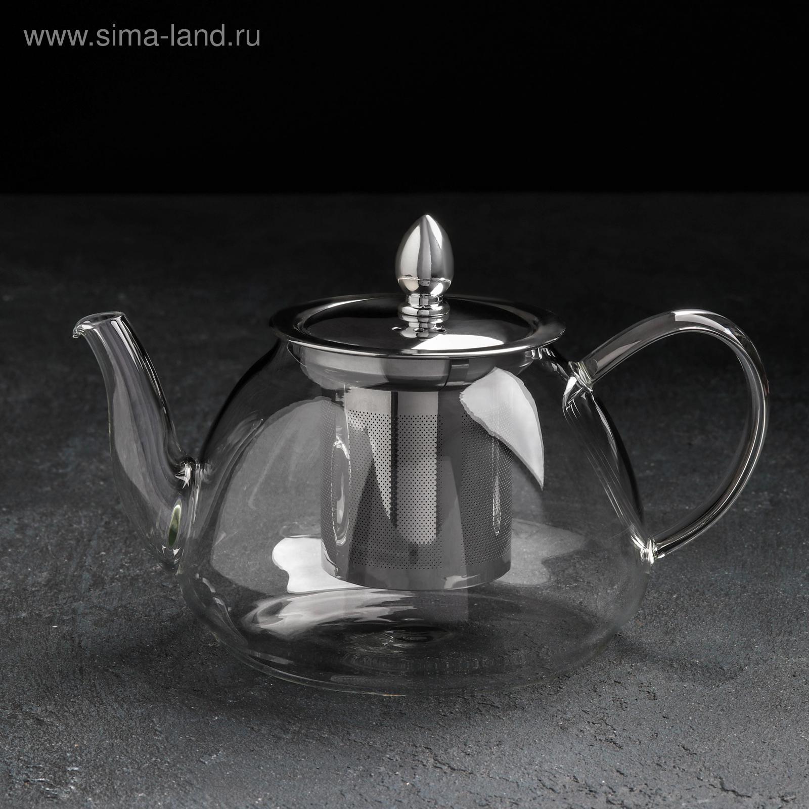 Чайник стеклянный заварочный с металлическим ситом «Жак», 900 мл ...