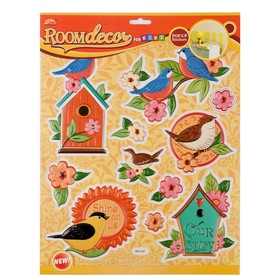 Наклейка объемная "Птицы" пластик, 30 х 34 см (4097586) - Купить по ...