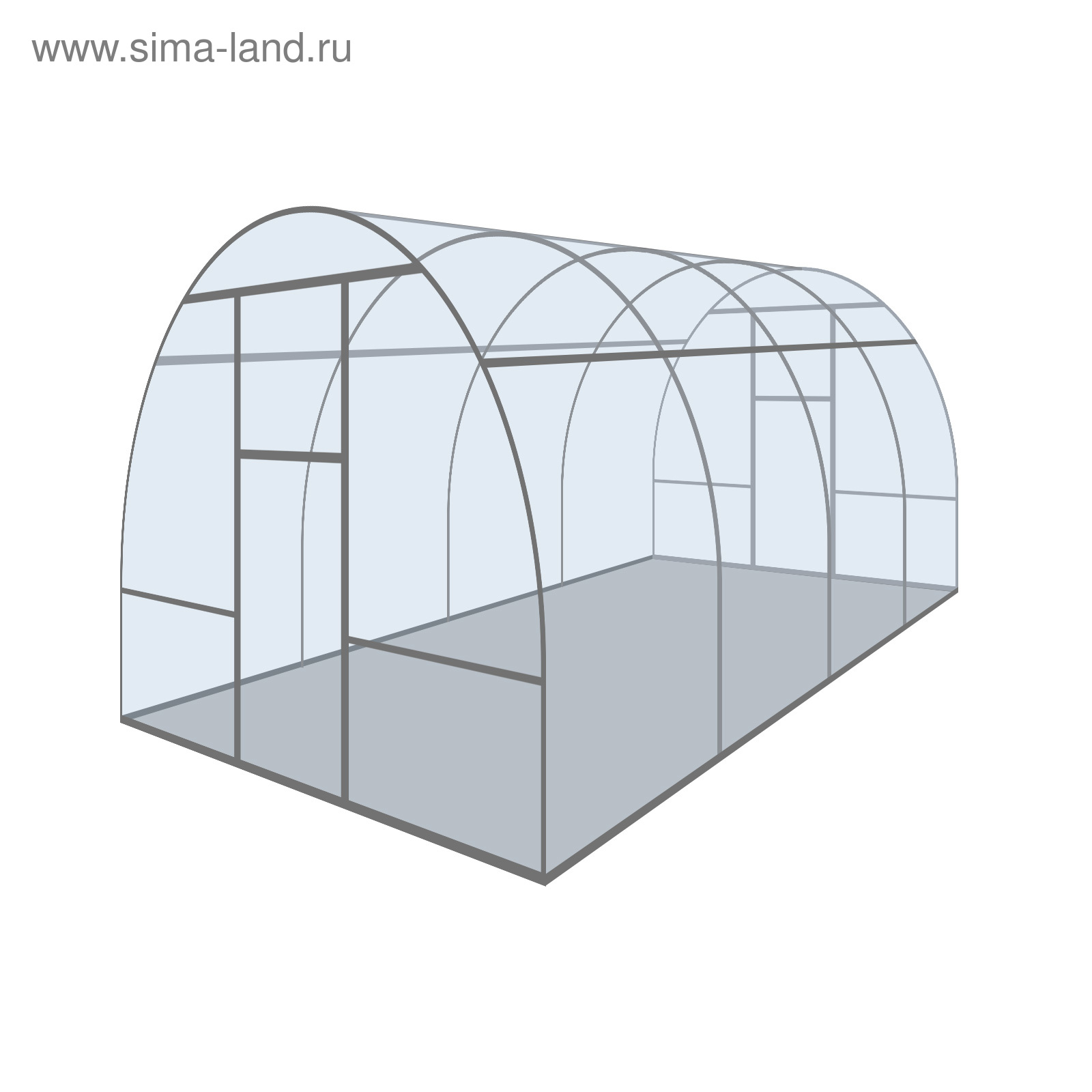 Теплица (каркас) «Новая-Цинк», 6 × 3 × 2,1 м, оцинкованная сталь ...