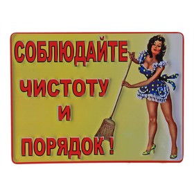 Табличка на стену - прикол "Соблюдайте чистоту и порядок!" (535788 ...