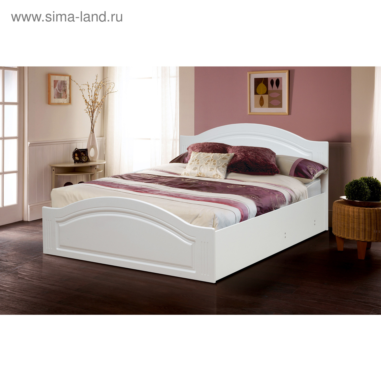 Кровать МДФ с подъёмным механизмом, 900х2000 мм, цвет белый (4552225 ...