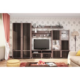 Гостиная Сафари 2, 3404х590х2092, Ясень шимо темный/кожзаменитель ...