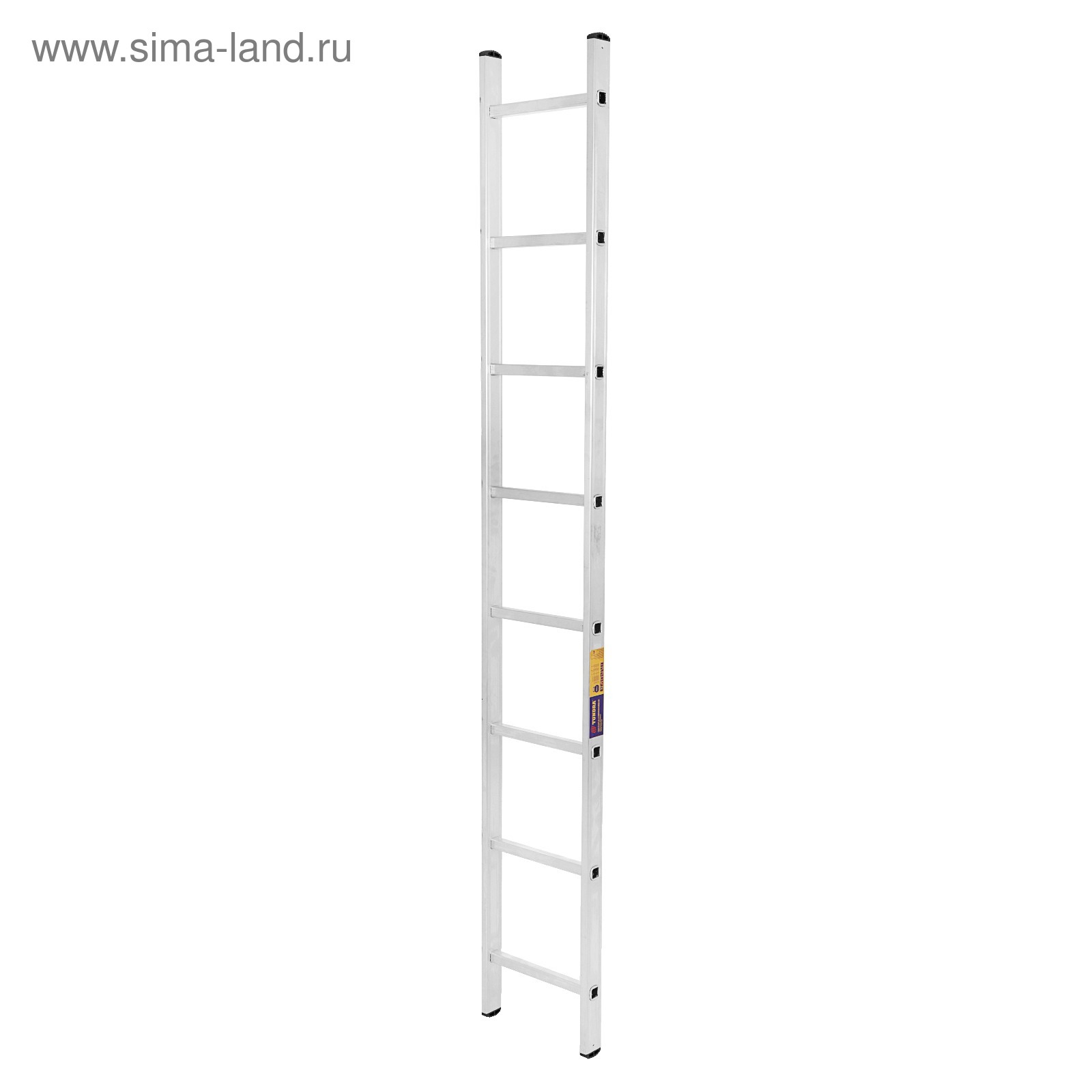 Лестница ТУНДРА, алюминиевая, односекционная, приставная, 8 ступеней ...