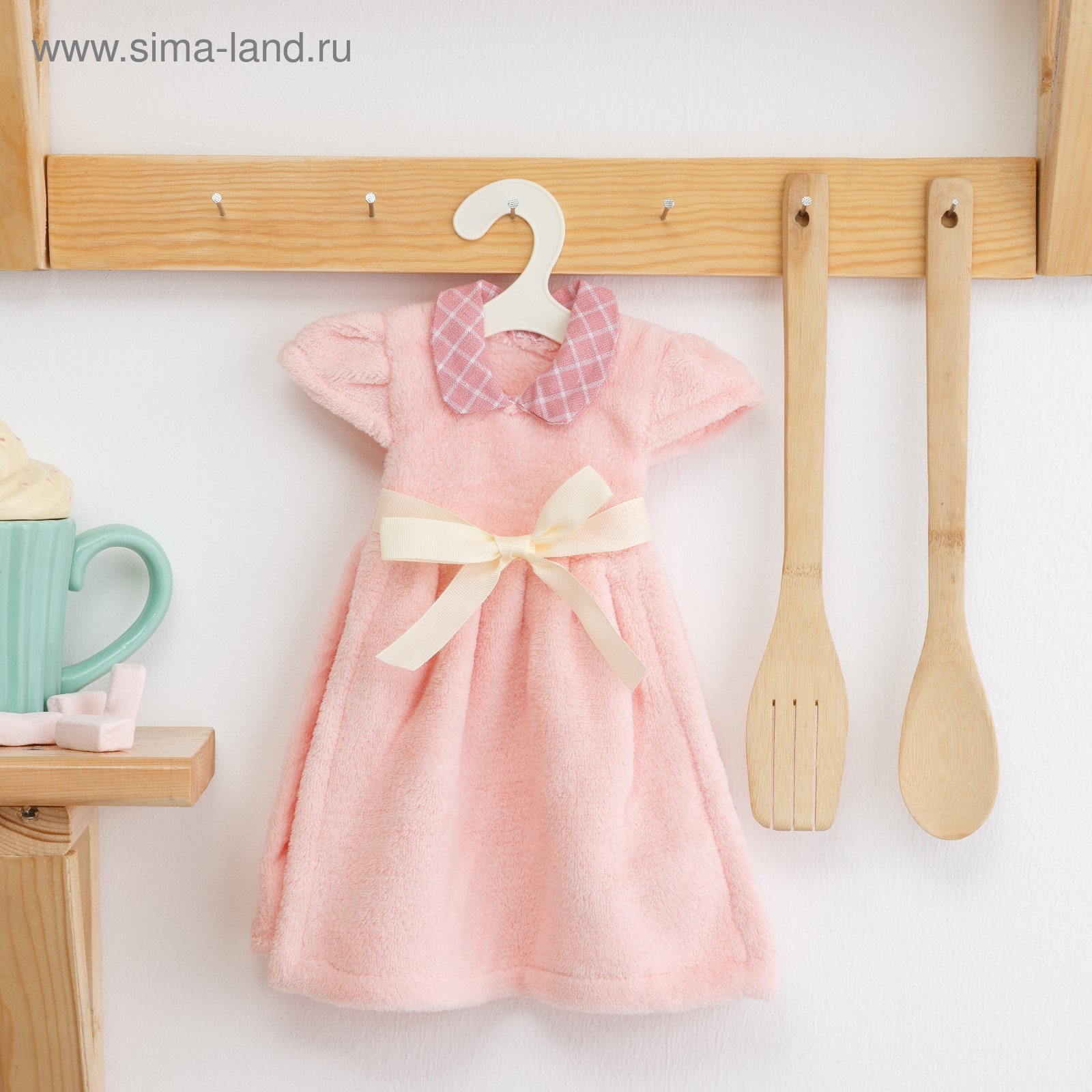 Кухонное полотенце Этель "Платье" 25*30см, цв. розовый,100% п/э ...