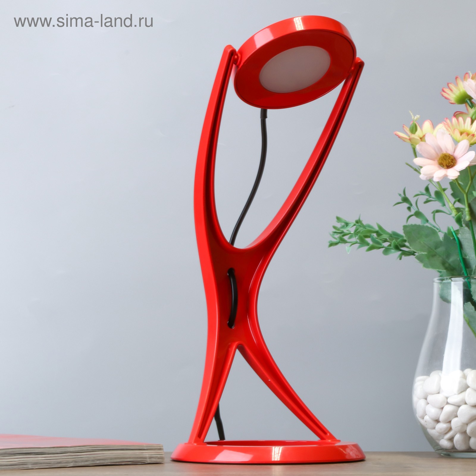 Светильник настольный 700008 LED 5Вт 220В шнур 1,5м 4000К красный ...