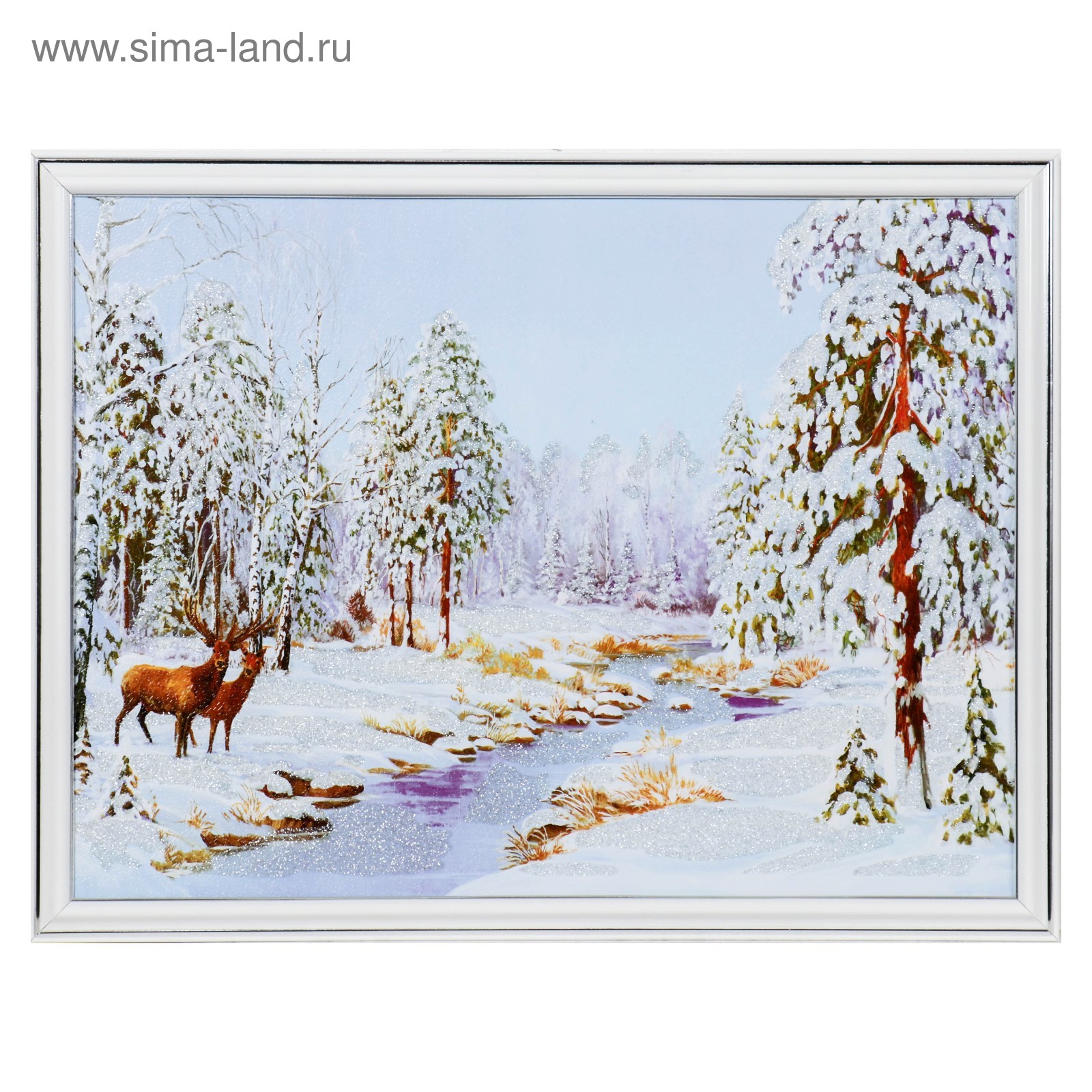 Картина "Олени в зимнем лесу" 33х43 см (4742857) - Купить по цене от ...