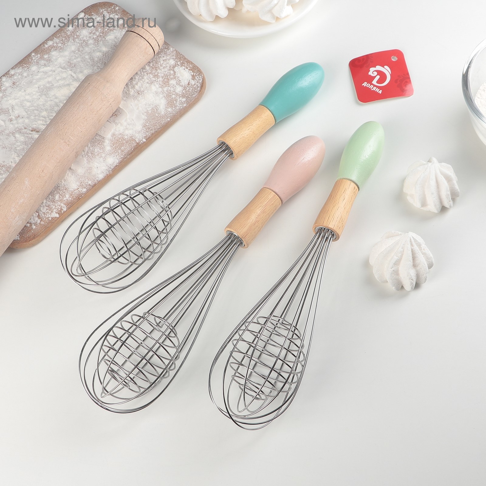 Венчик для взбивания Доляна «Камея», 29,5 см, цвет МИКС (4624807 ...