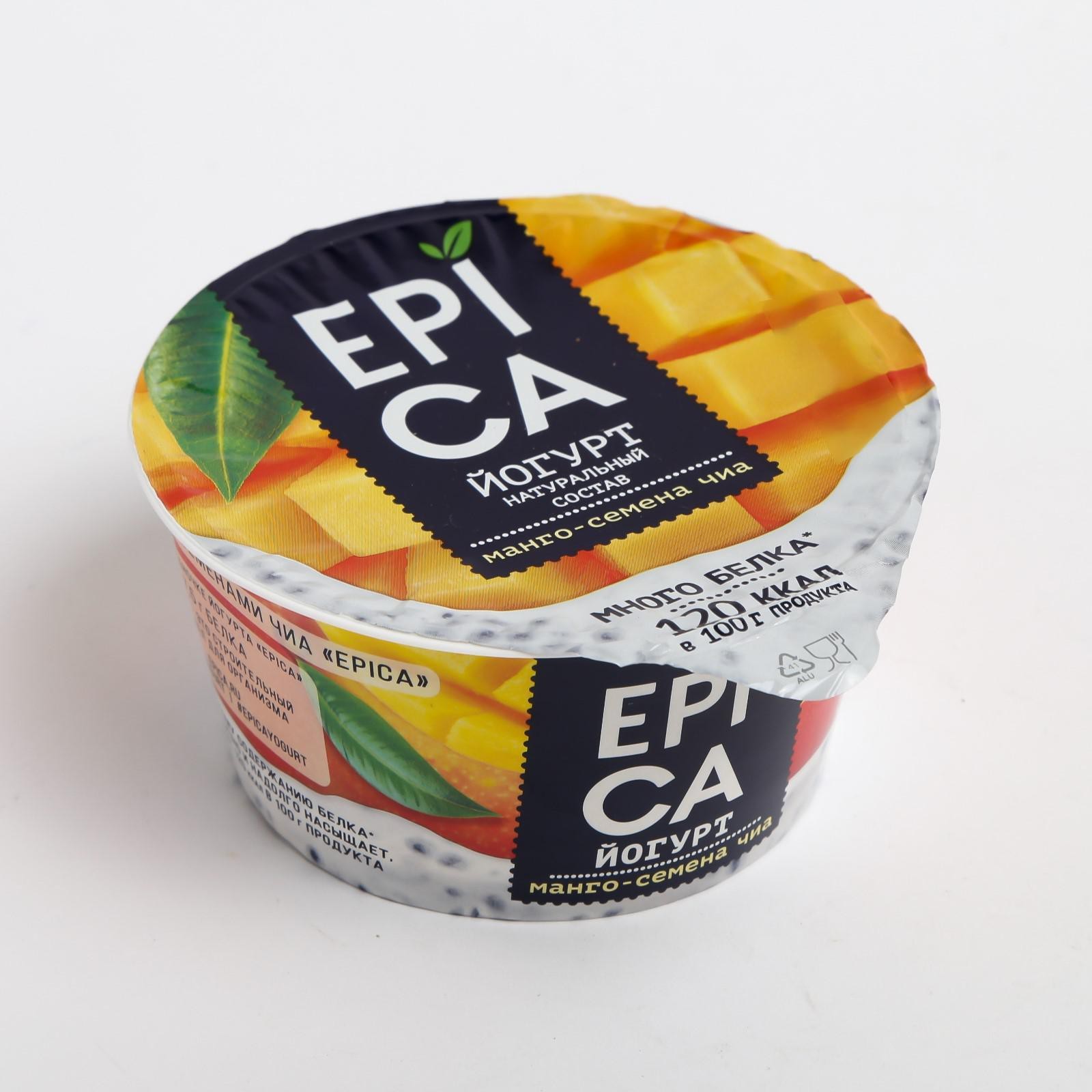 Йогурт EPICA манго/семена чиа 130г (8029258) - Купить по цене от 49.90 ...