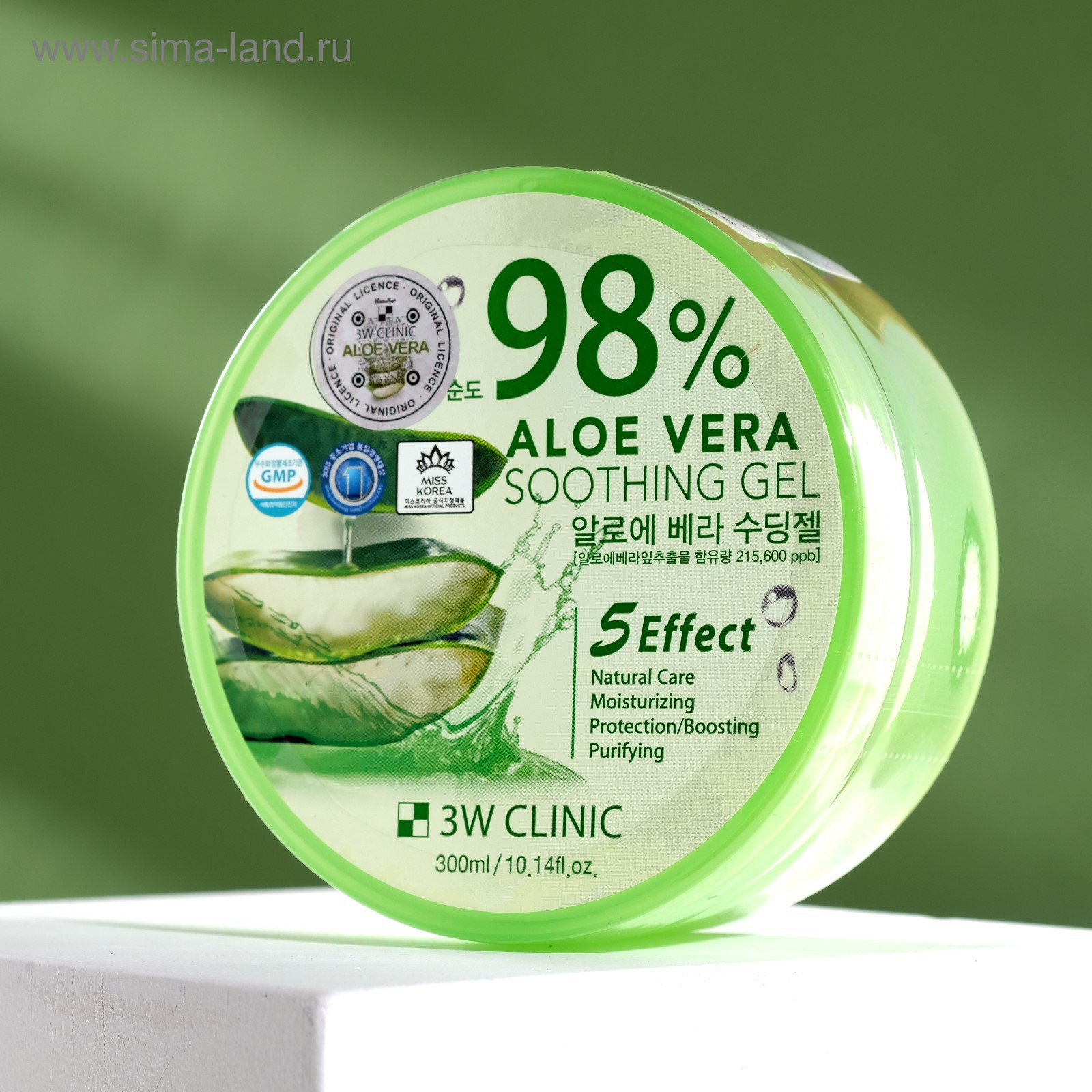 Гель универсальный увлажняющий с алоэ вера 3W CLINIC 98% Aloe Vera ...