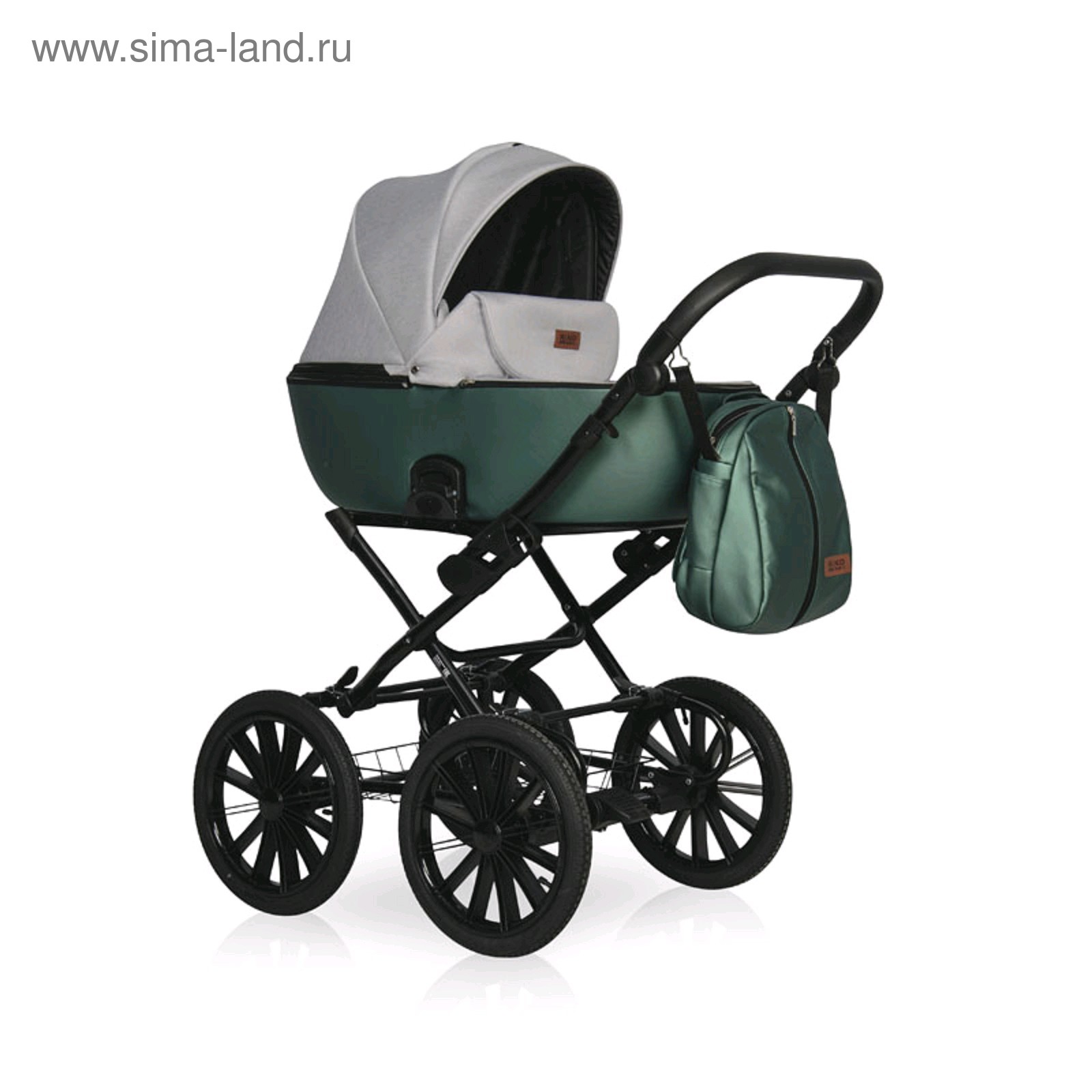 Коляска 2 в 1 Riko Ozon Shine Prestige, цвет изумруд, серый (5068974 ...