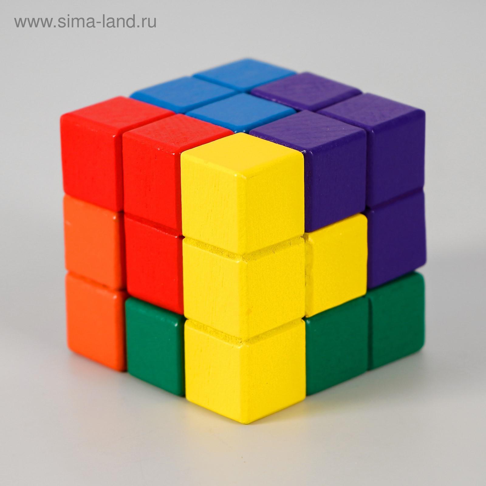 Деревянная развивающая игрушка «Сложи кубик» 6×6×6 см (5032650 ...