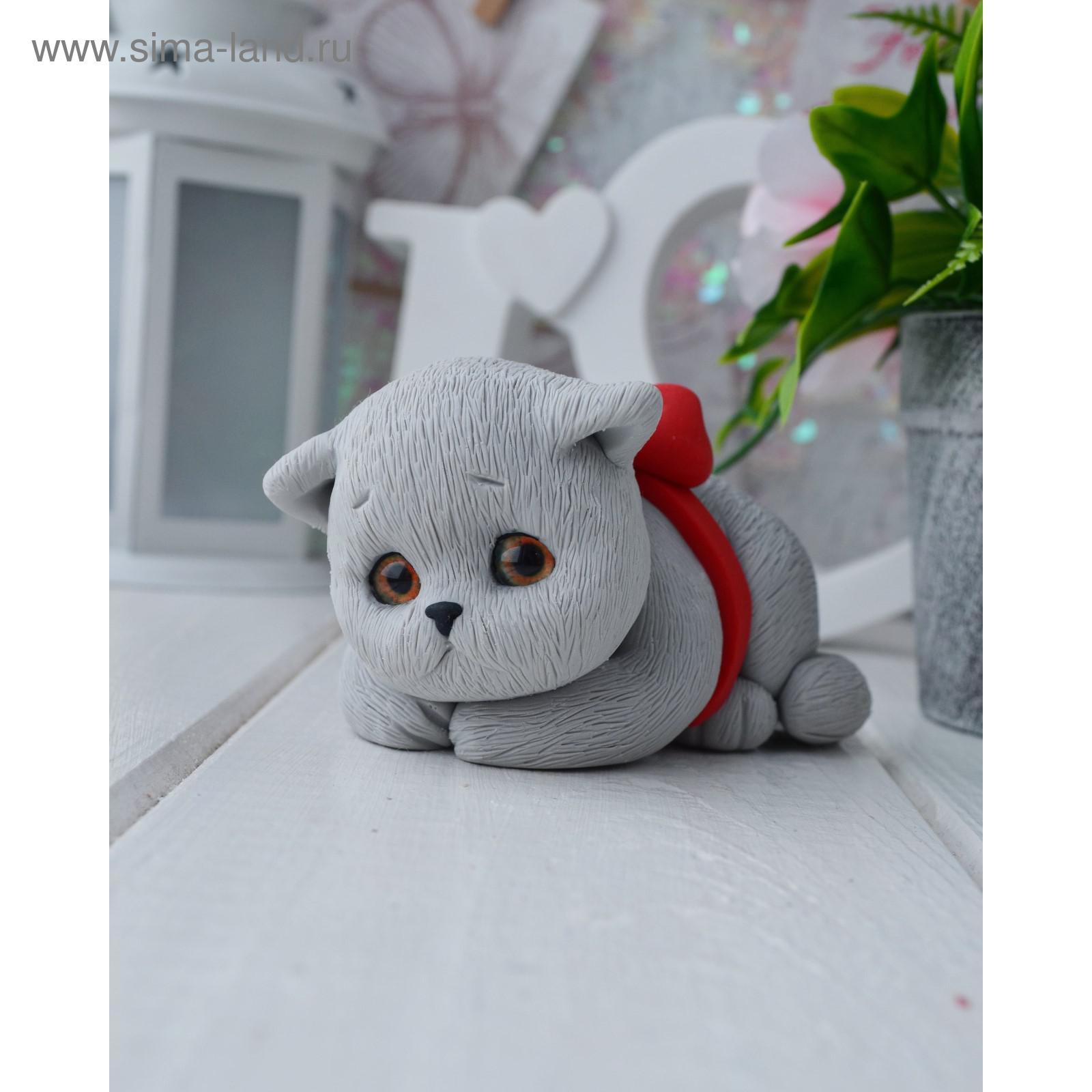 Силиконовая форма «Кот британец с бантом» (5139470) - Купить по цене от ...