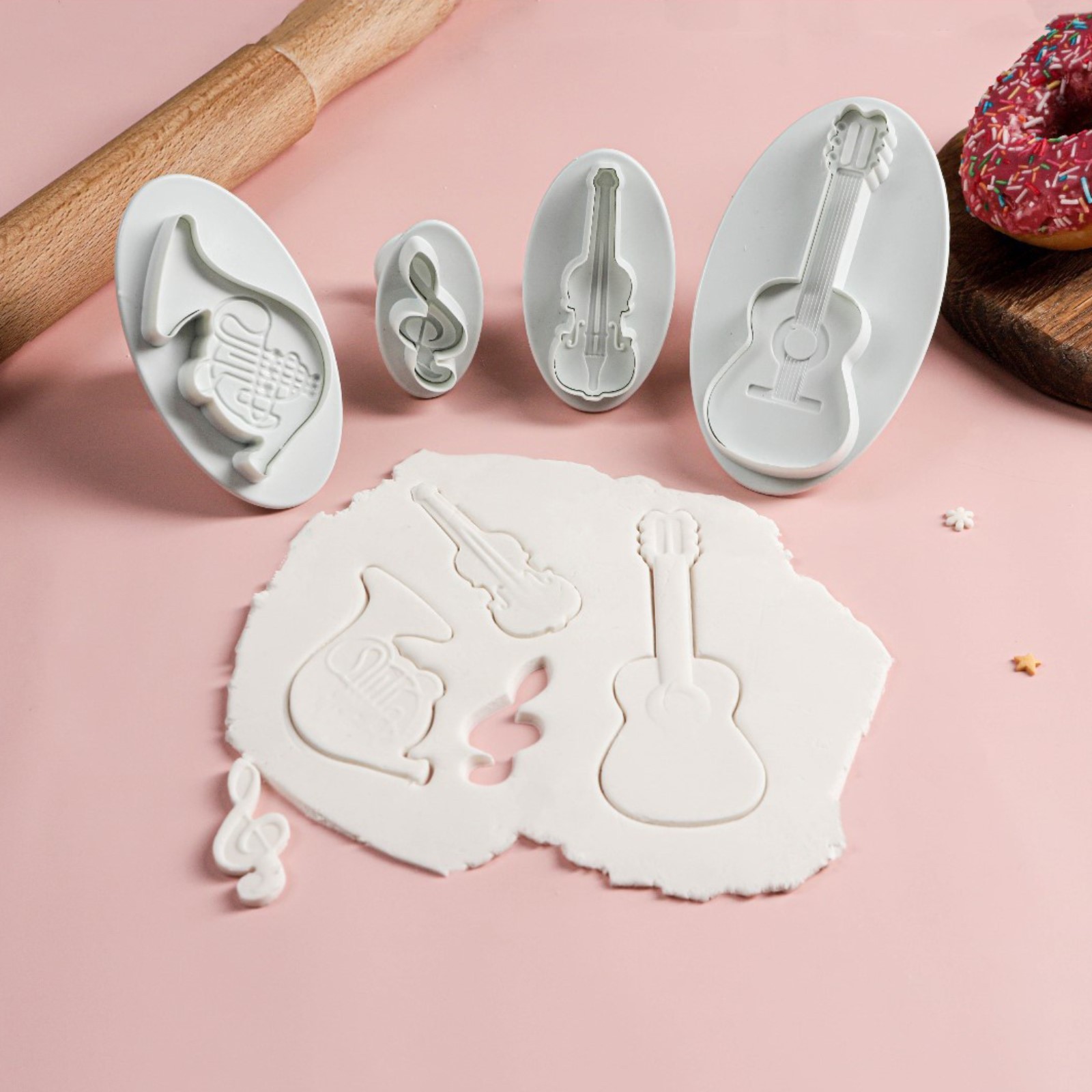 Набор плунжеров кондитерских Доляна «Музыкальные инструменты», 4 шт ...