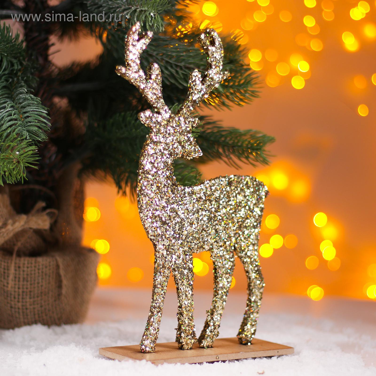 Декор новогодний «Яркий олень» золотой, 6×14×24 см (4811929) - Купить ...