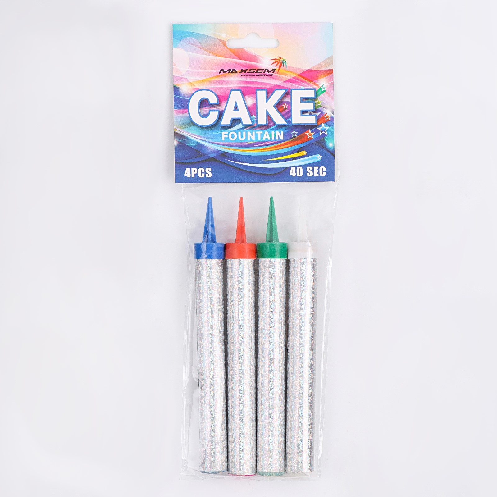 Свечи фонтаны для торта "Цветные искры", 10 см, 30 секунд, цветное ...