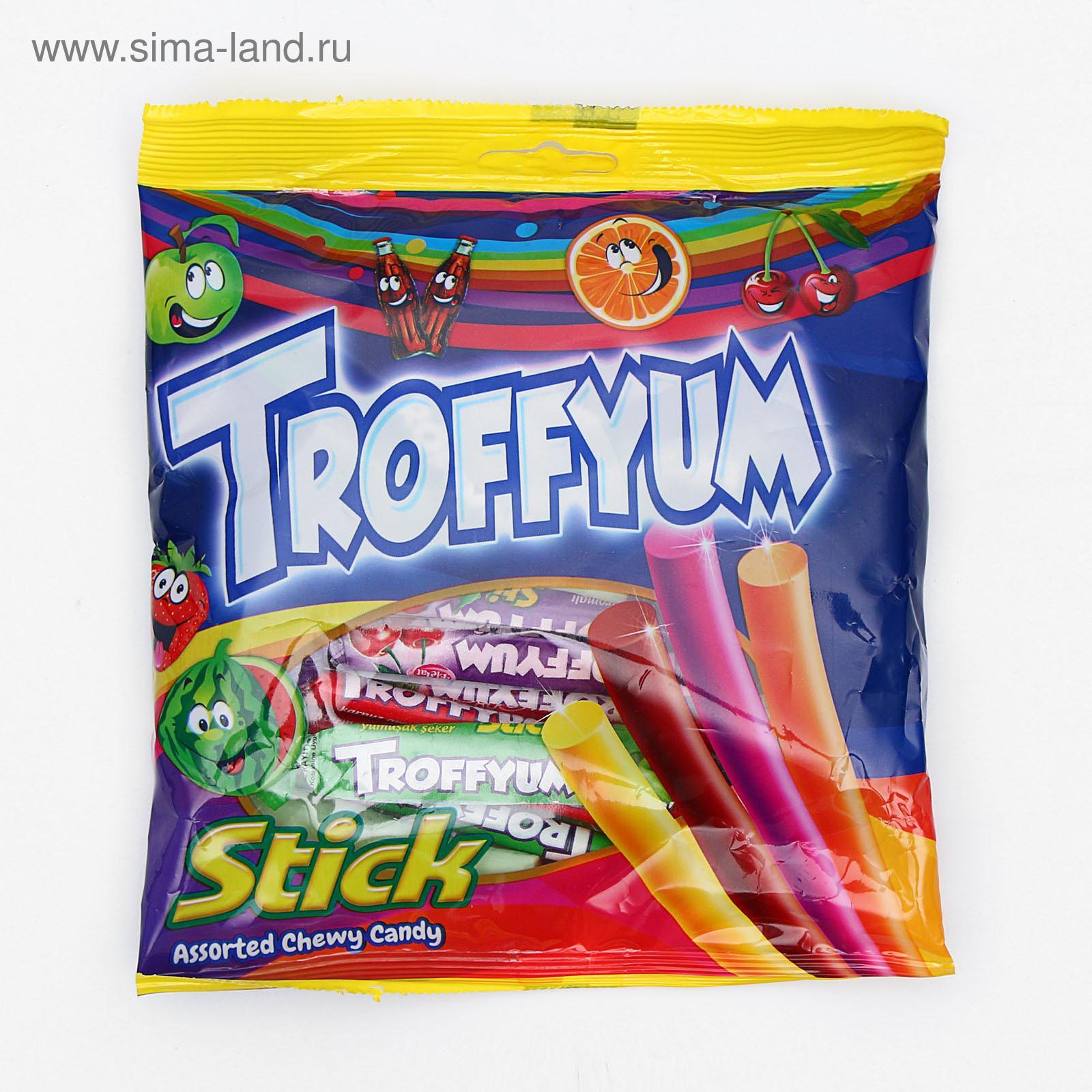 Конфеты жевательные Troffyum с фруктовым вкусом ассорти, 200г (5428050 ...