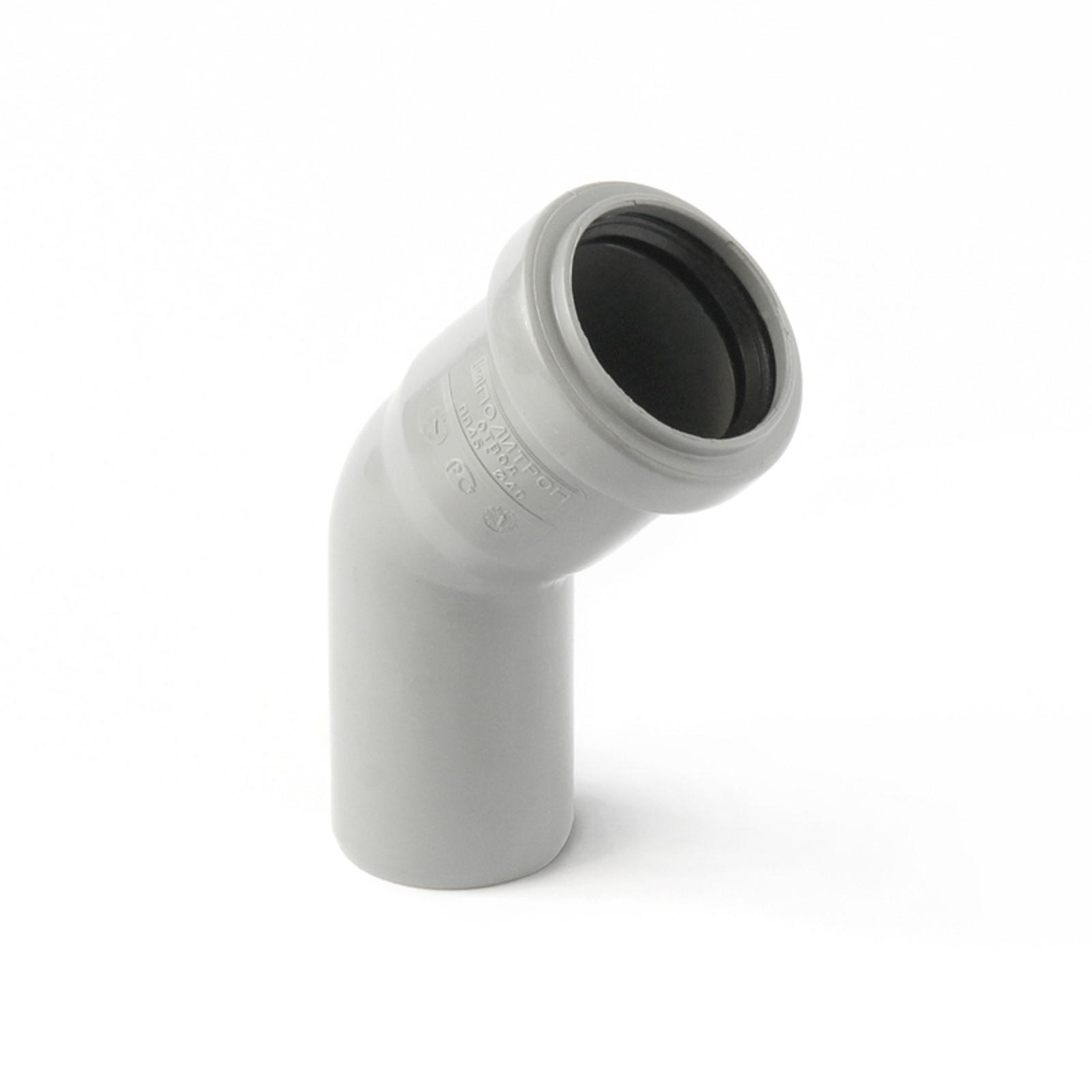 Отвод канализационный Polytron Comfort, d=50 мм, 45° (6579051) - Купить ...