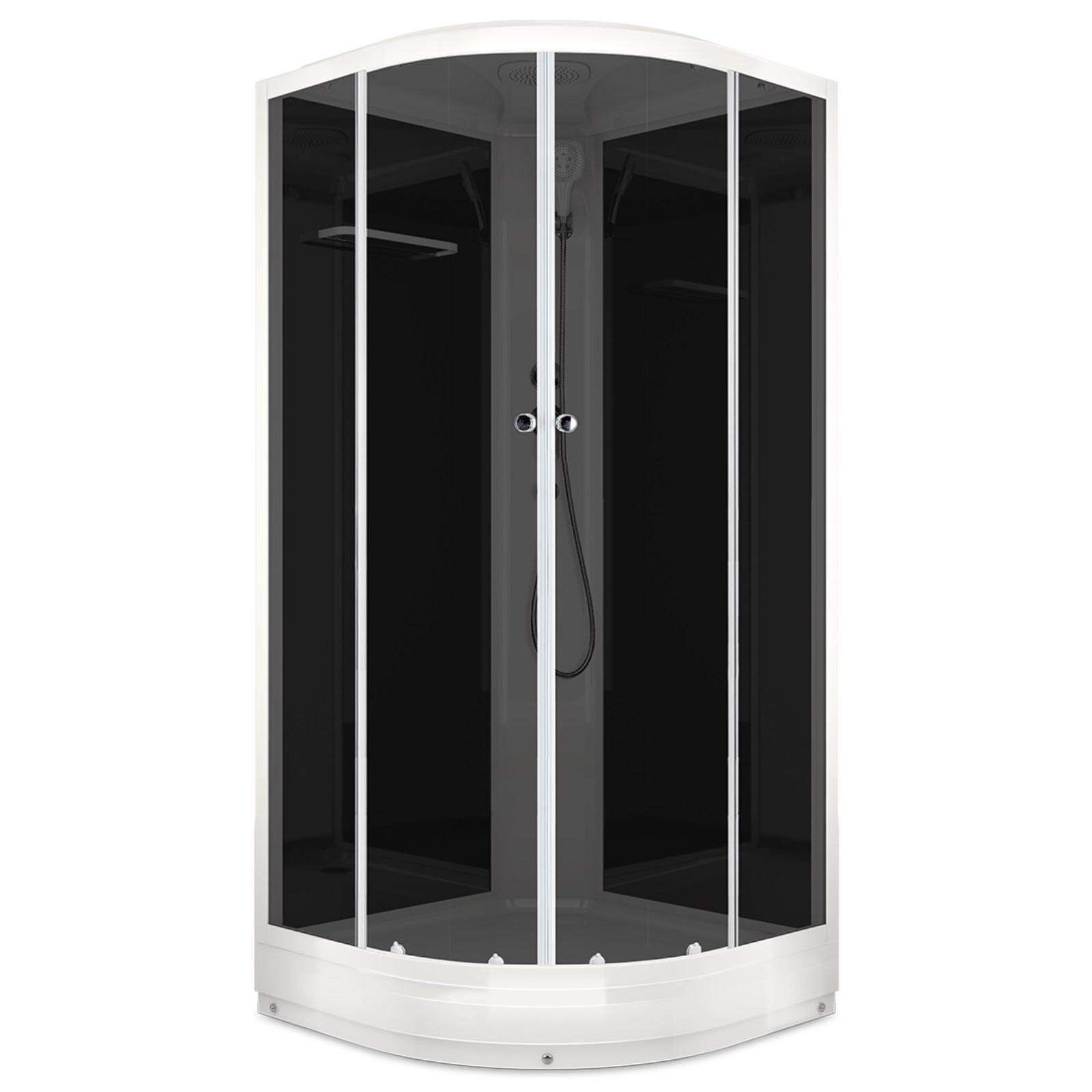 Душ.кабина DOMANI-Spa Delight 88, поддон 15 см, черные стенки, 80×80 см ...