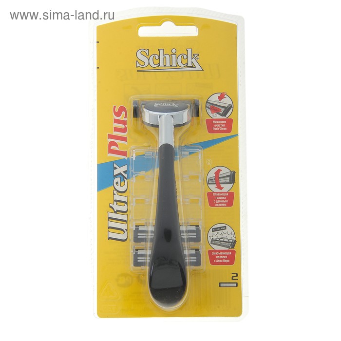 Бритвенный станок Schick Ultrex Plus + 2 сменные кассеты, 2 лезвия ...