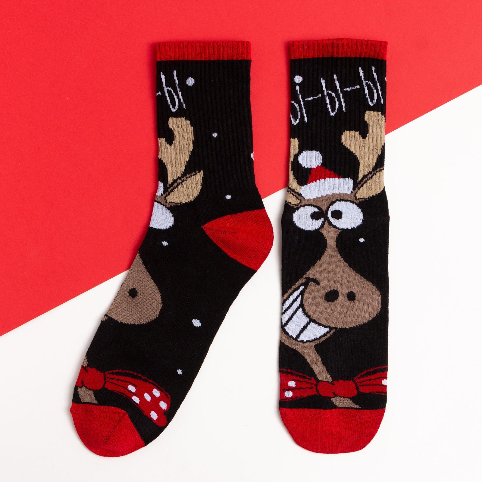 Носки новогодние мужские KAFTAN "ГЫ" размер 41-44 (27-29 см), чёрный ...