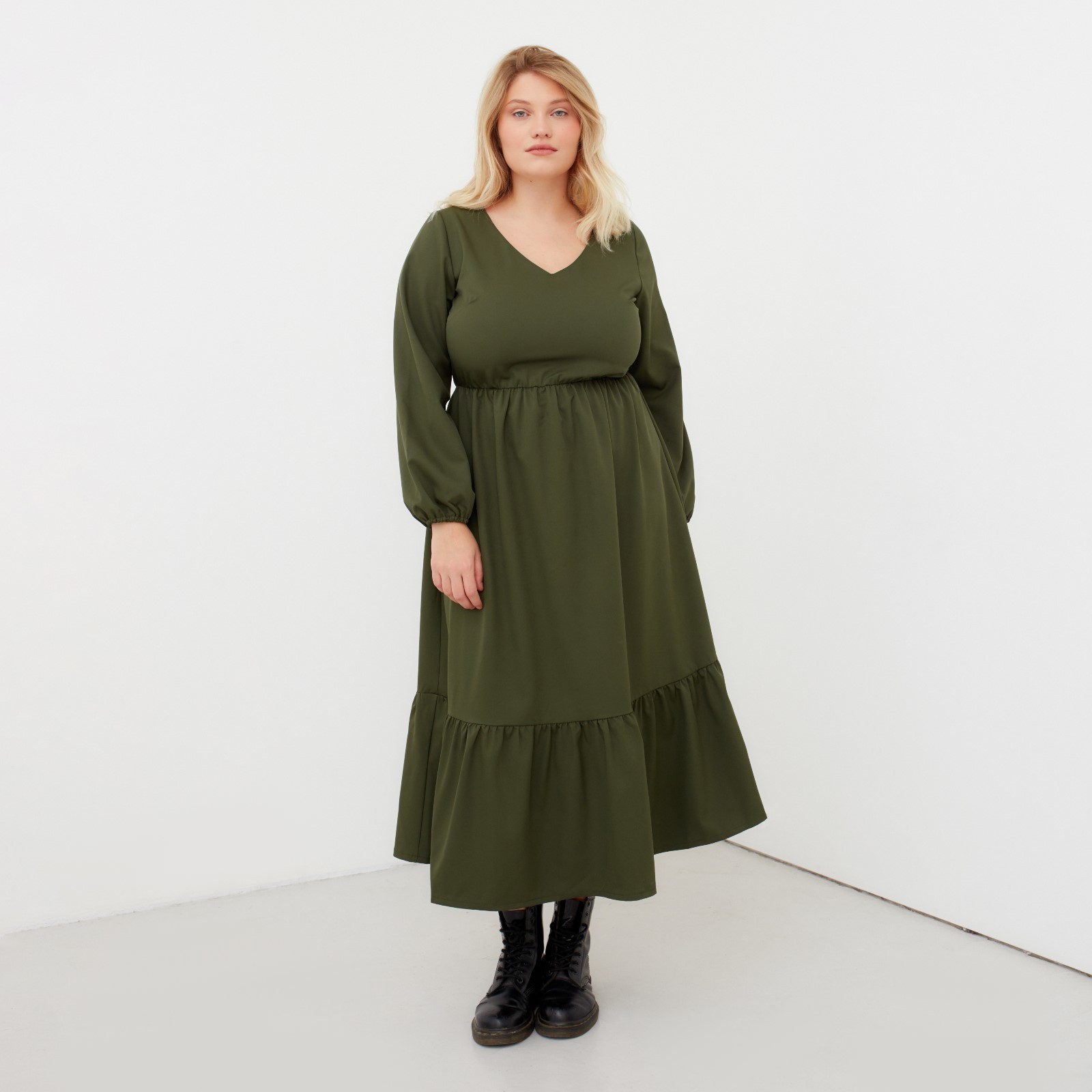 Платье миди женское MIST plus-size, размер 54, хаки (7338211) - Купить ...