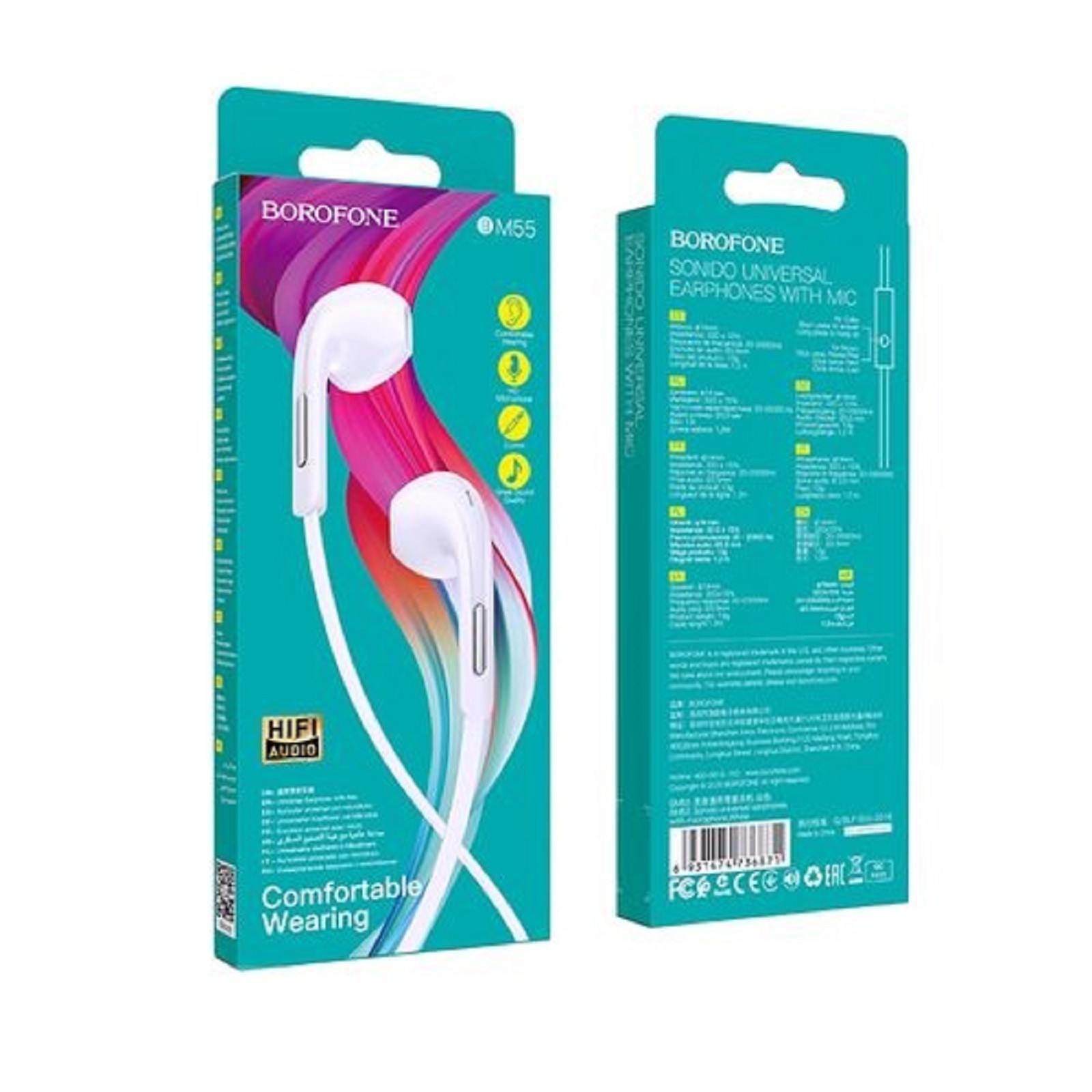 Наушники Borofone BM55 Sonido, вкладыши, микрофон, Jack 3.5 мм, кабель ...