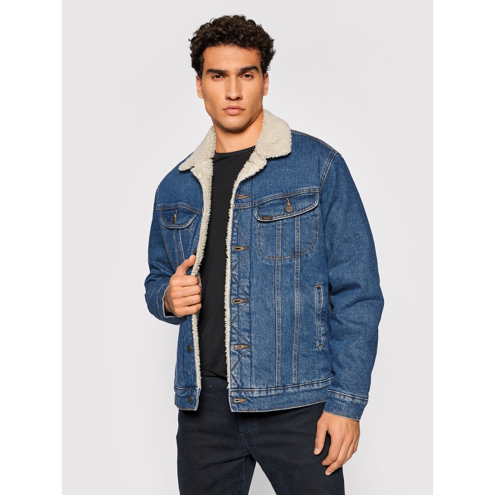 Джинсовая куртка мужская Lee Sherpa Jacket, размер L EUR (L87AMWGV ...