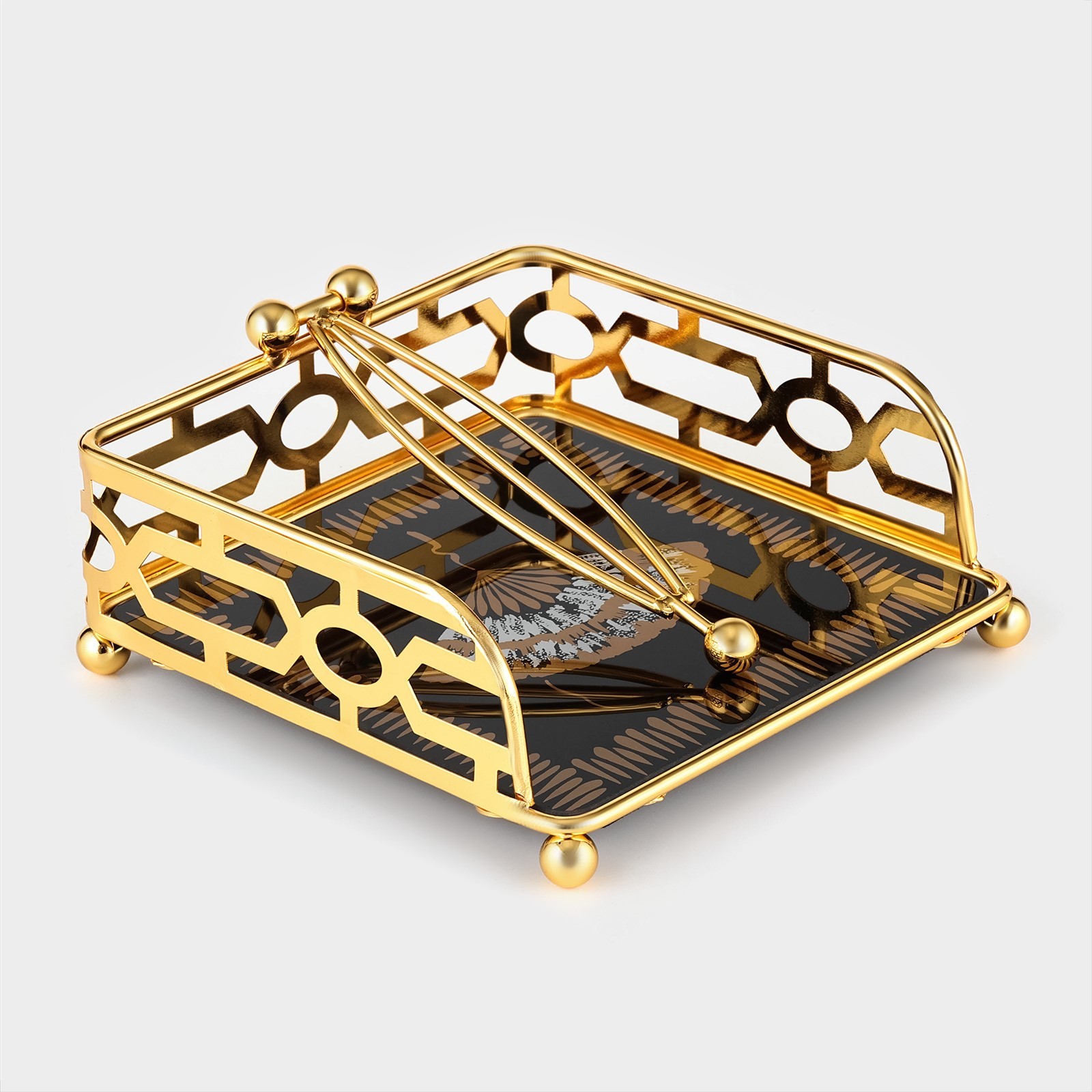 Салфетница «Веер», 15×15×6, цвет металла золотой (7374616) - Купить по ...