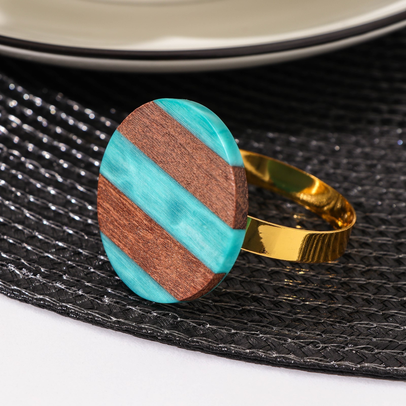 Кольцо для салфетки Candy, 4,1×4,2×4,9 см, круг, цвет металла золотой ...