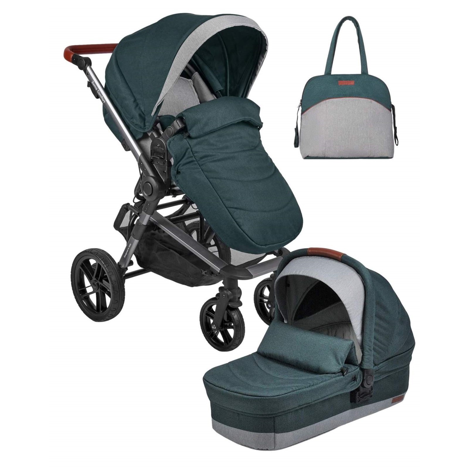Коляска 2 в 1 Farfello Zuma Duo Comfort ZDC-12, цвет изумрудный ...