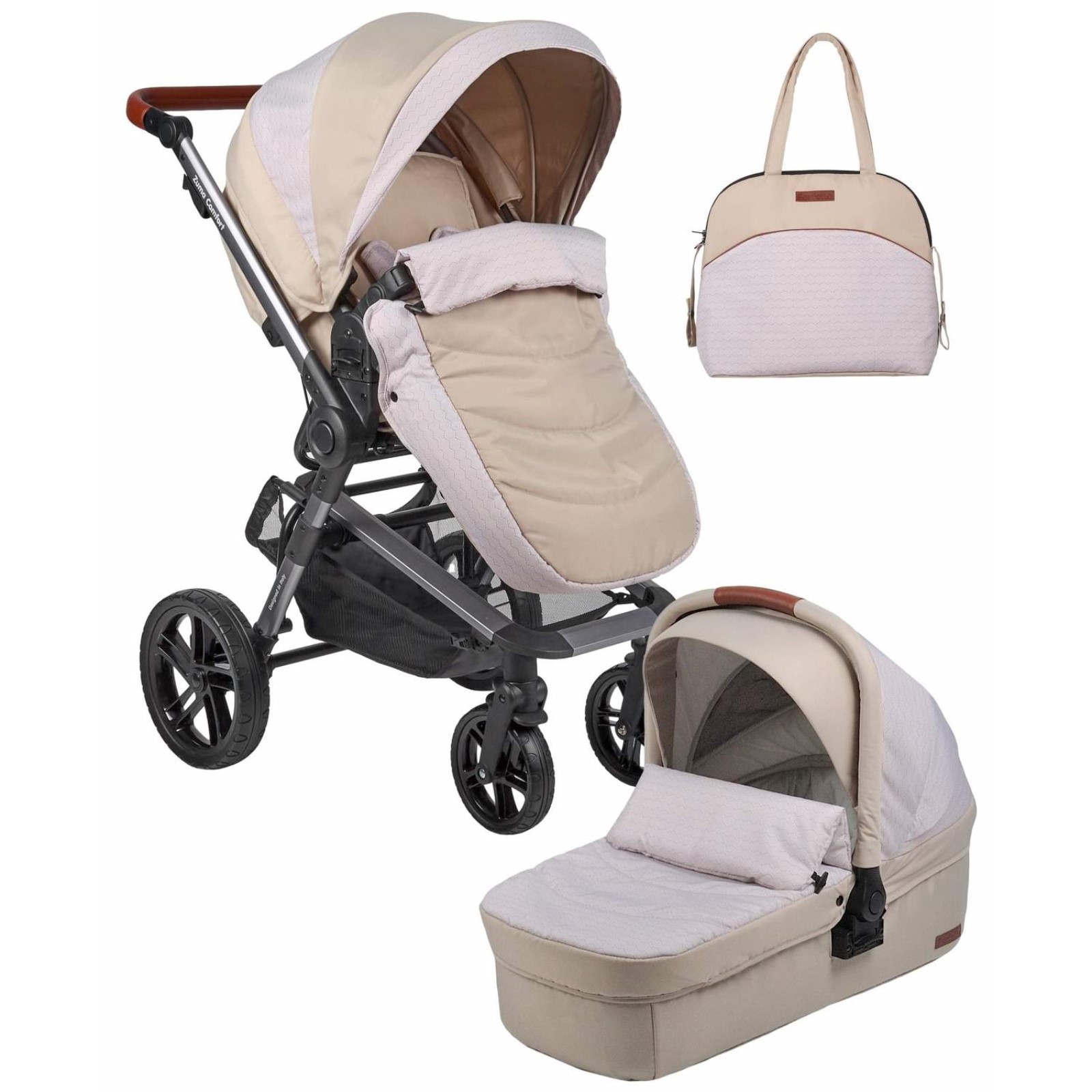 Коляска 2 в 1 Farfello Zuma Duo Comfort ZDC-13, цвет бежевый (7675344 ...