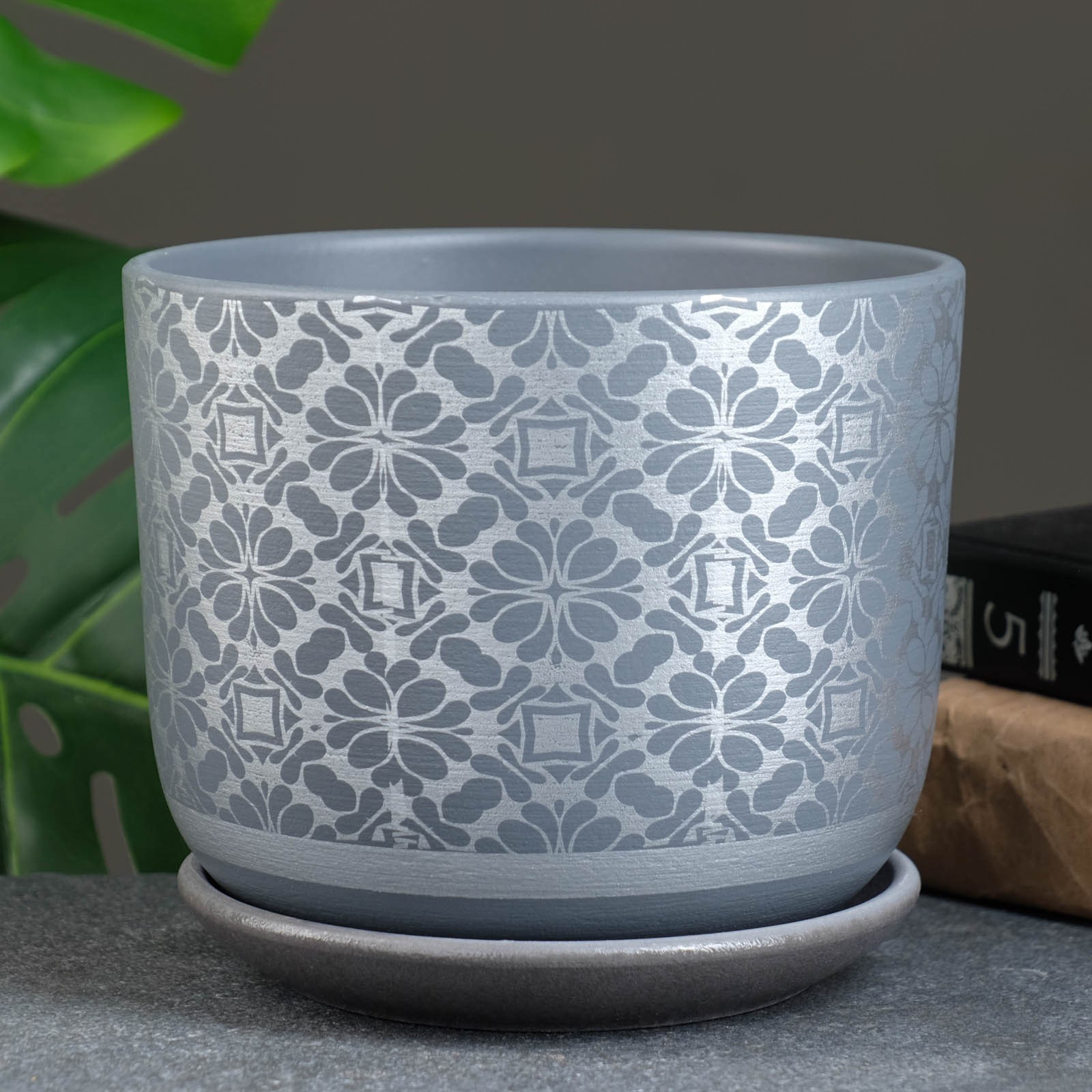 Горшок цветочный "Гипюр" серый, 1,73 л (9075304) - Купить по цене от ...