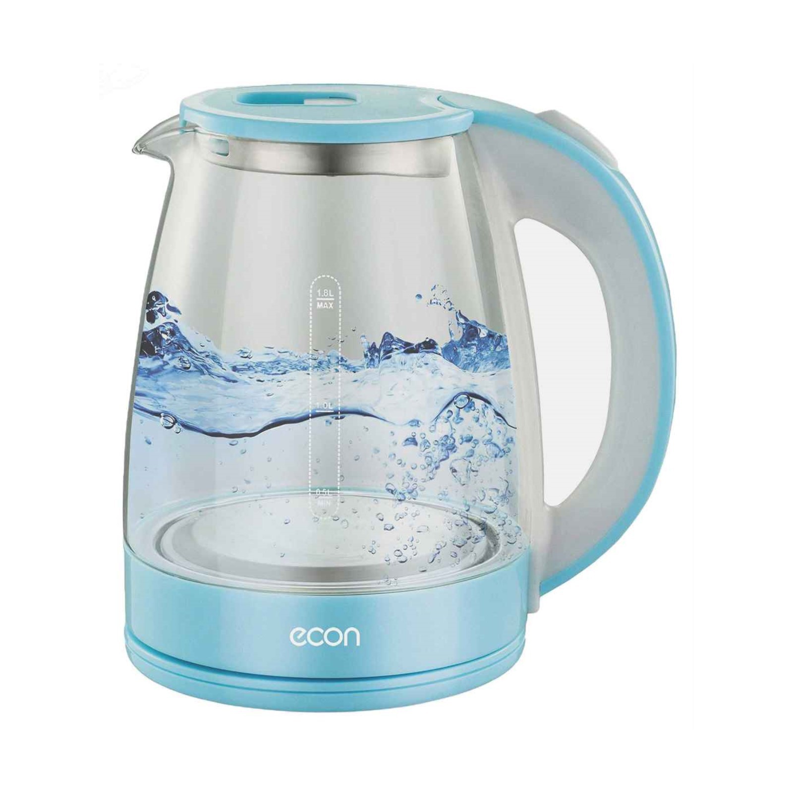 Чайник электрический Econ ECO-1846KE, 1500 Вт, стекло, 1,8 л, цвет ...