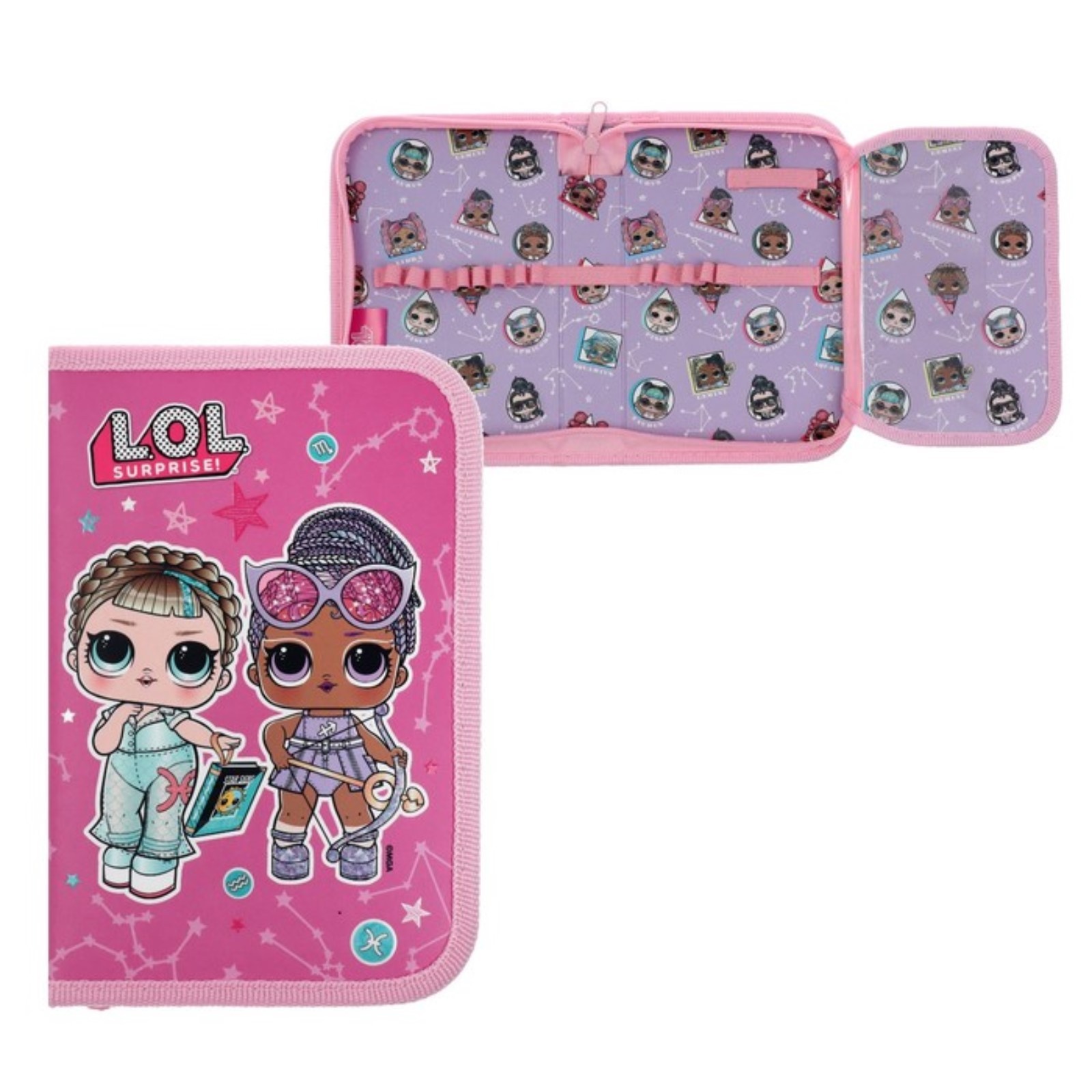 Пенал 1 секция 130 х 200 мм, с откидной планкой, тканевый, LOL, LOJB ...